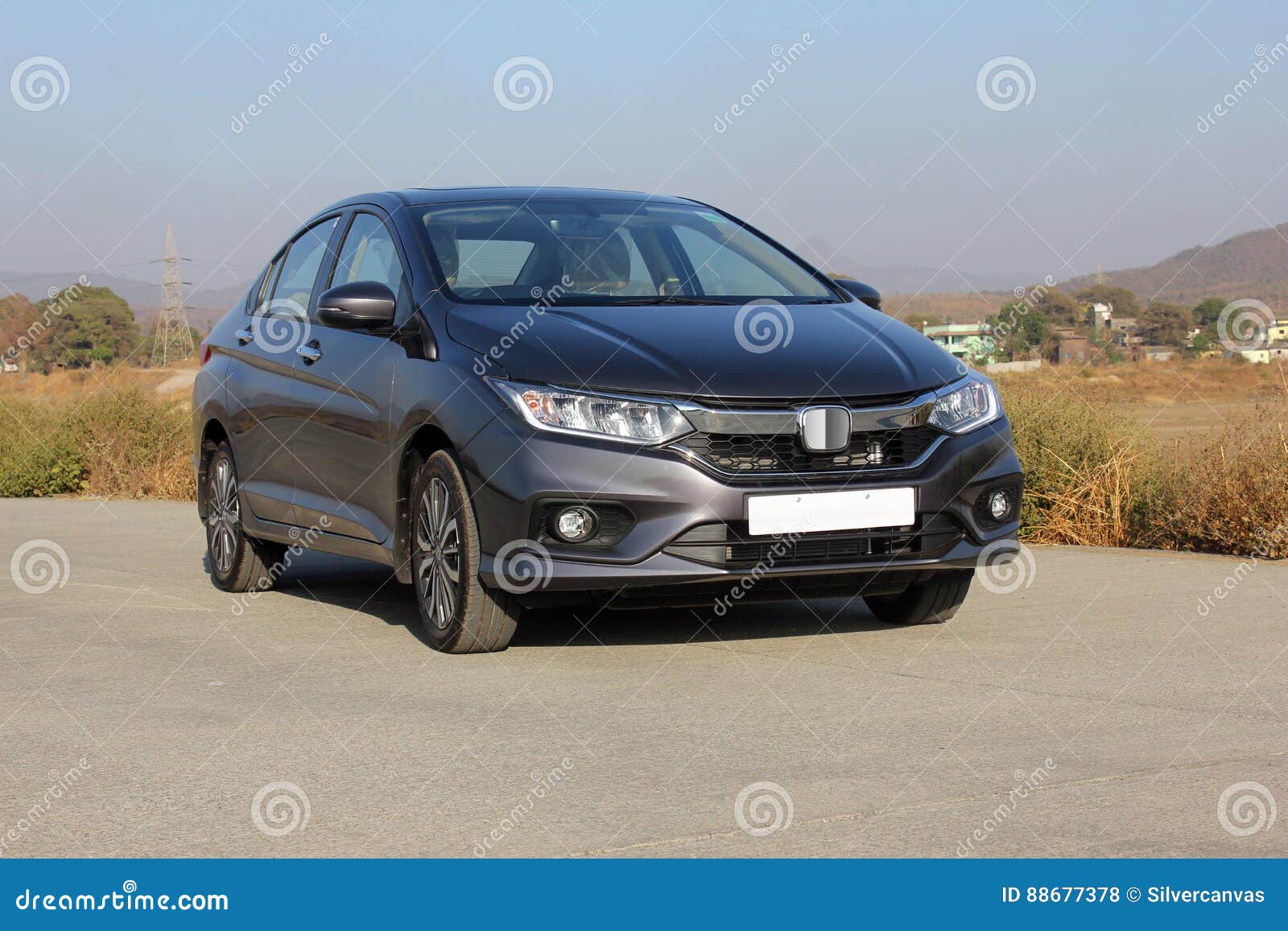 Modern Luxury Sedan Car Front View Stock Photo - Image of door, light ...