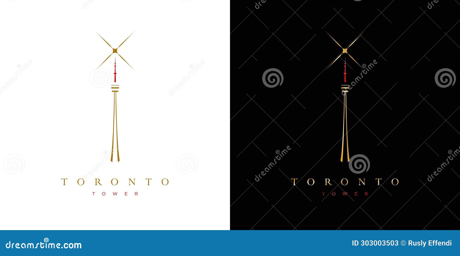 Modern and Luxury Toronto City Tower Logo Design Stock Vector ...