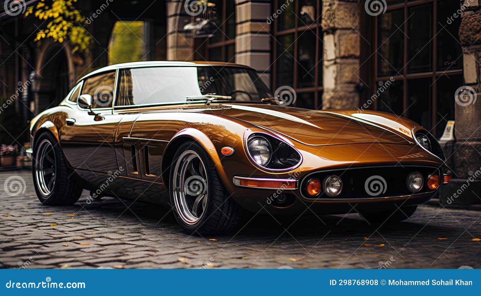 Modern Luxury Yellow Color Super Car on Black Blurry Background Stock ...