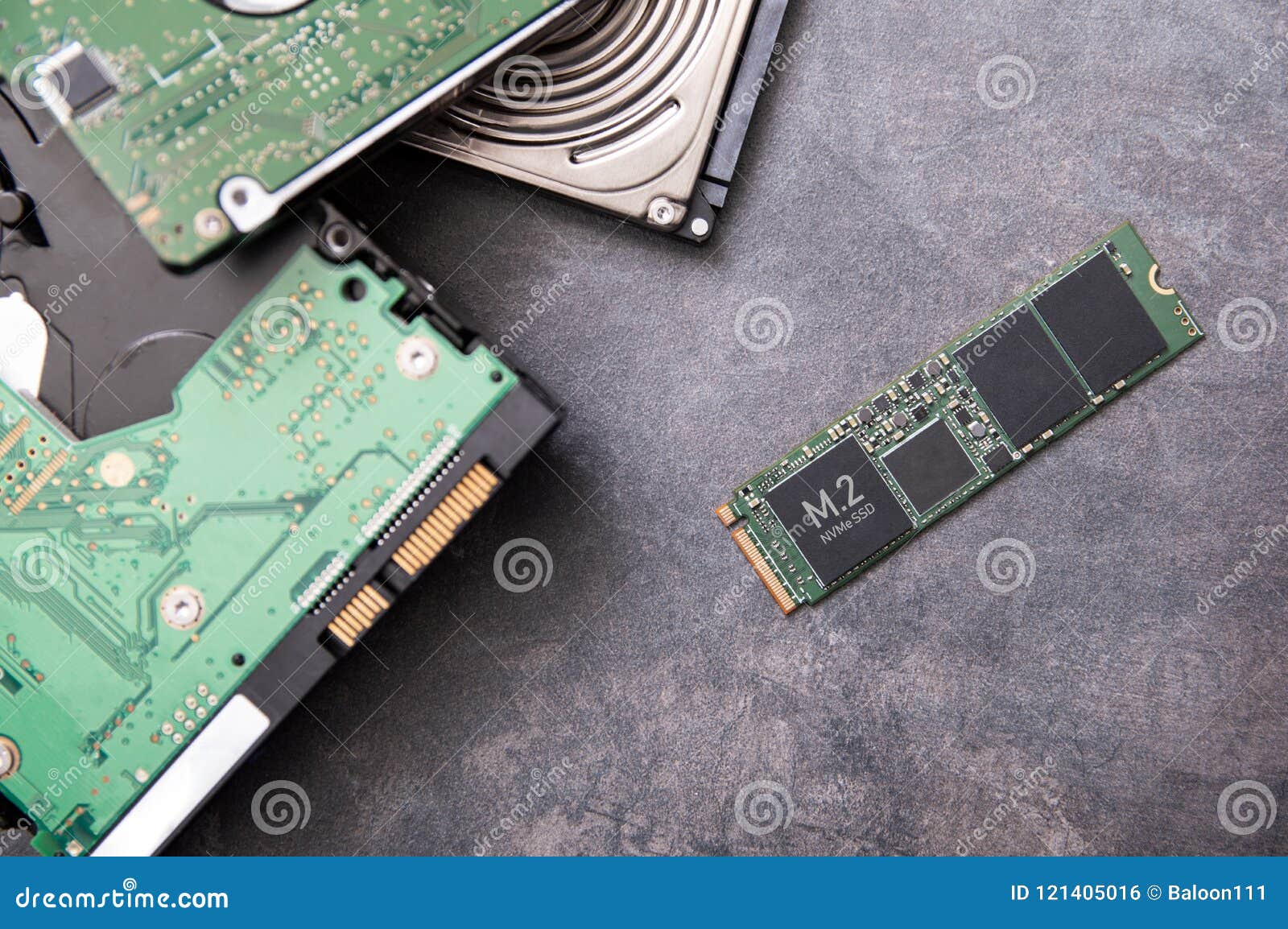 Modern M.2 SSD Drive and Old Hard Disk Drives Stock Photo - Image of ...