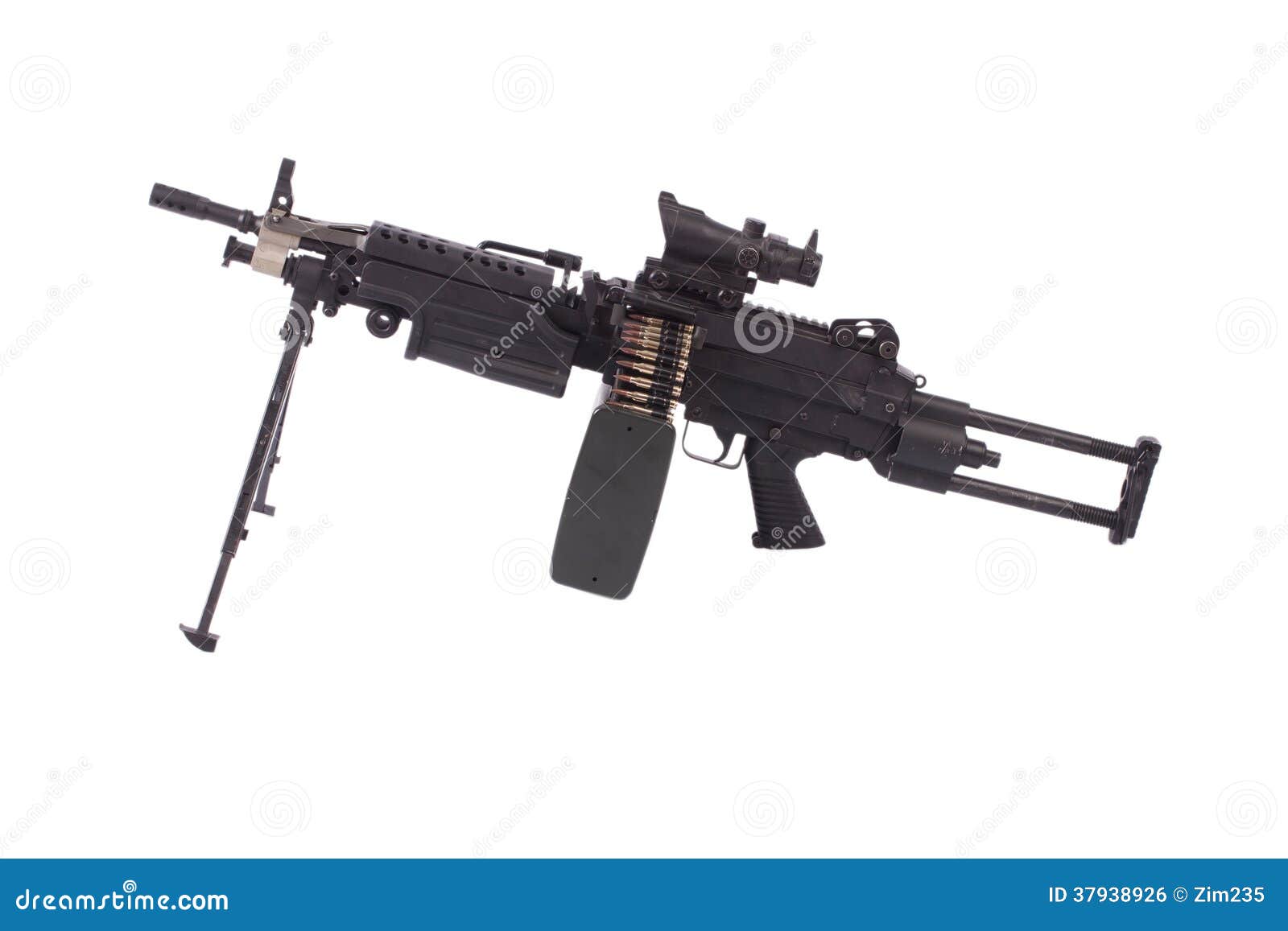 Modern M249 Us Army Machine Gun Stock Photo - Image of m249, assault ...