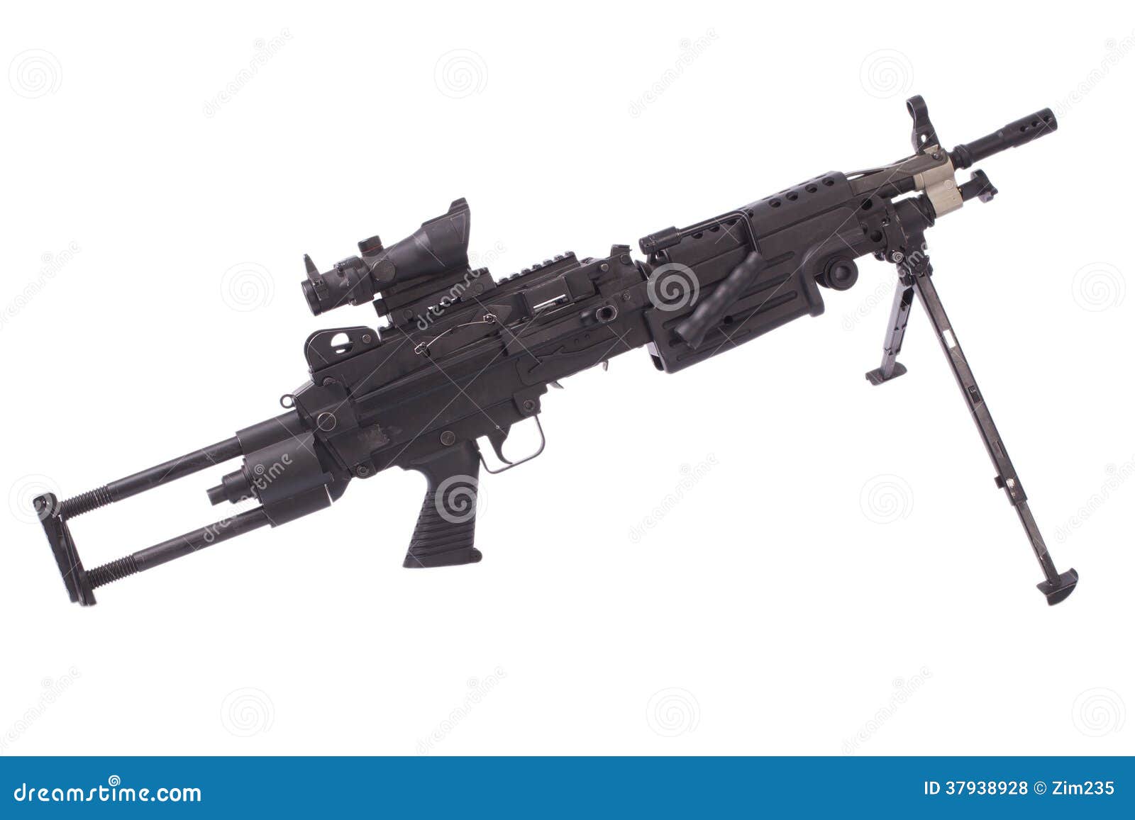Modern M249 Us Army Machine Gun Stock Photo - Image of swat, machinegun ...