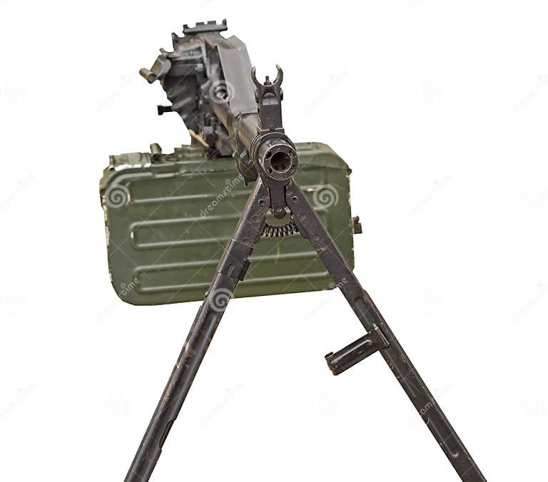 Machine gun on white stock photo. Image of armed, sniper - 111135310
