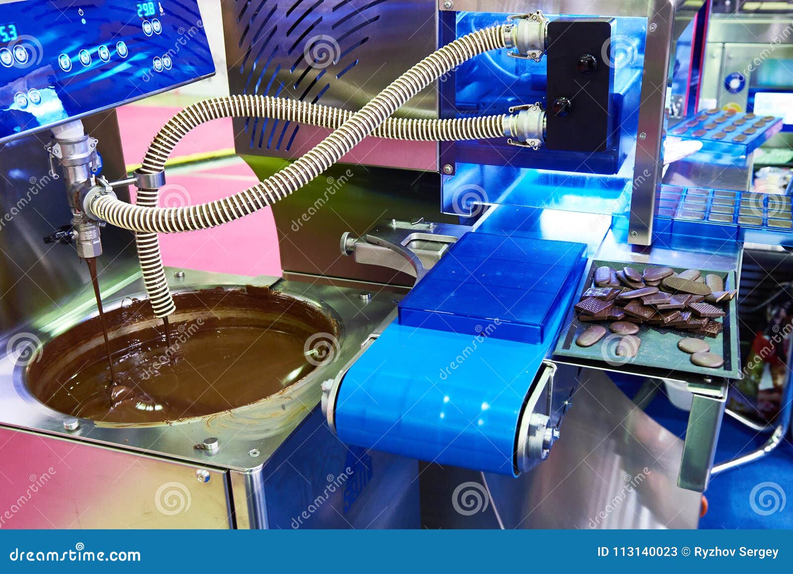 Machine for Making Chocolate Stock Image - Image of natural, production ...