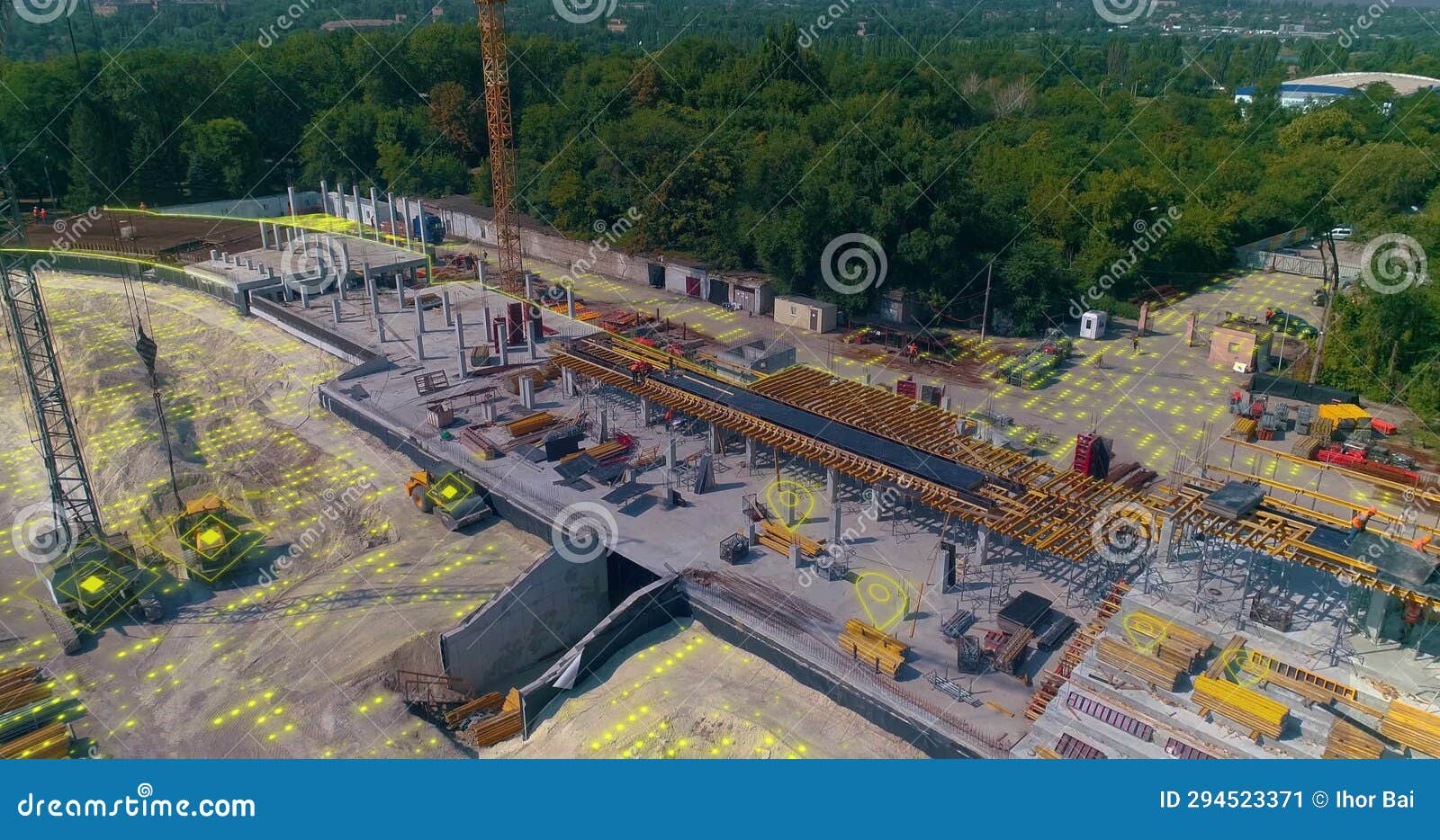Modern Machinery at the Construction Site. Artificial Intelligence at ...