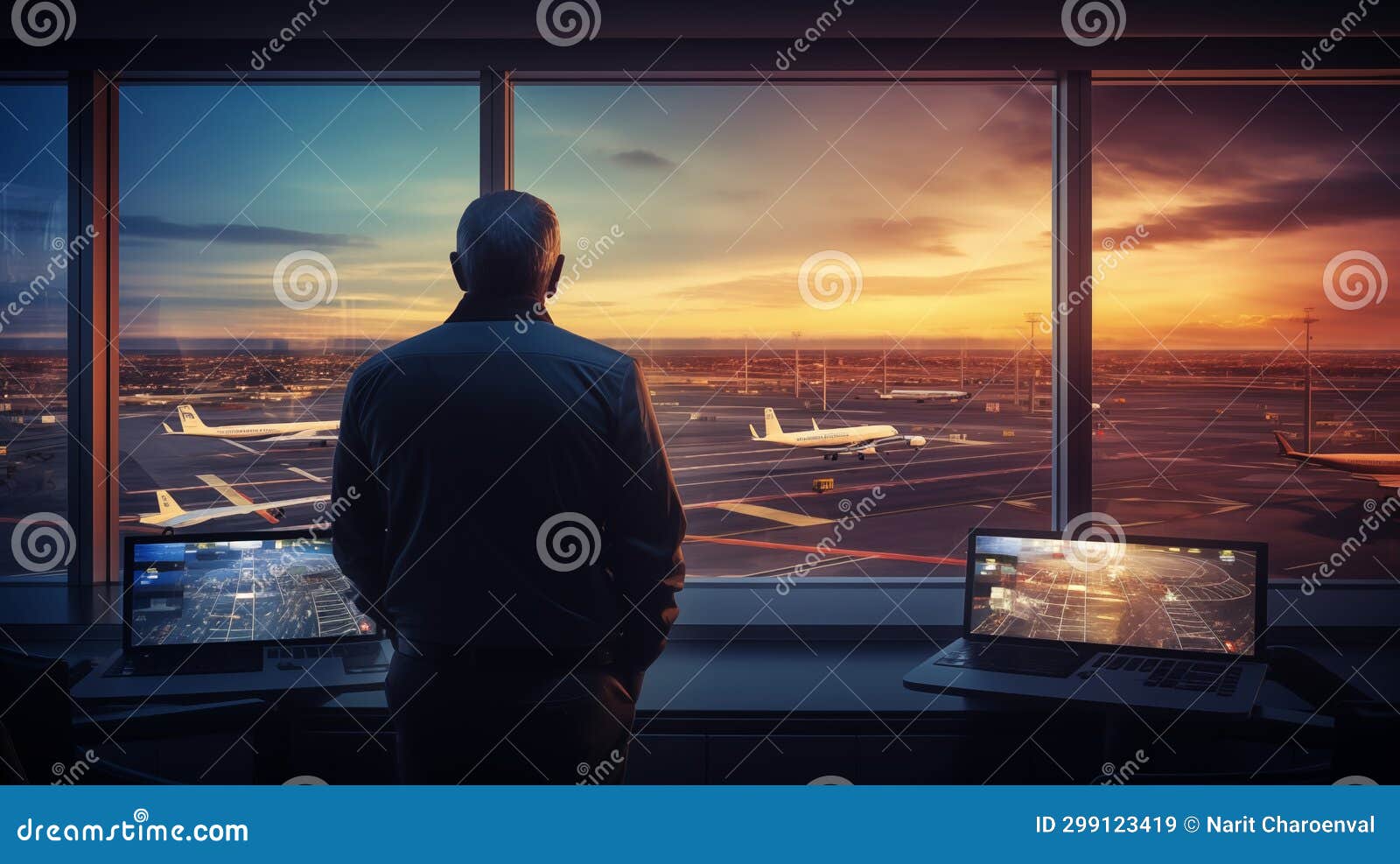Modern Maestro: a Pilot Oversees Takeoff from the Flight Control Tower ...