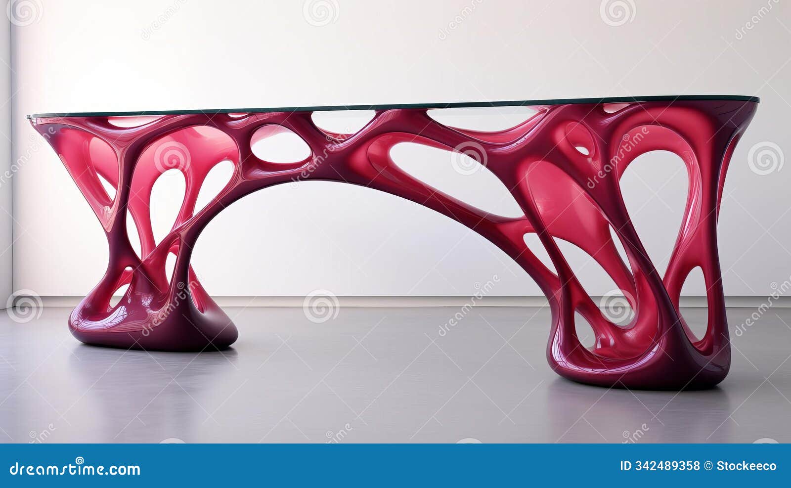 Console Structure Above The Swimming Pool With Glowing Surface On The ...