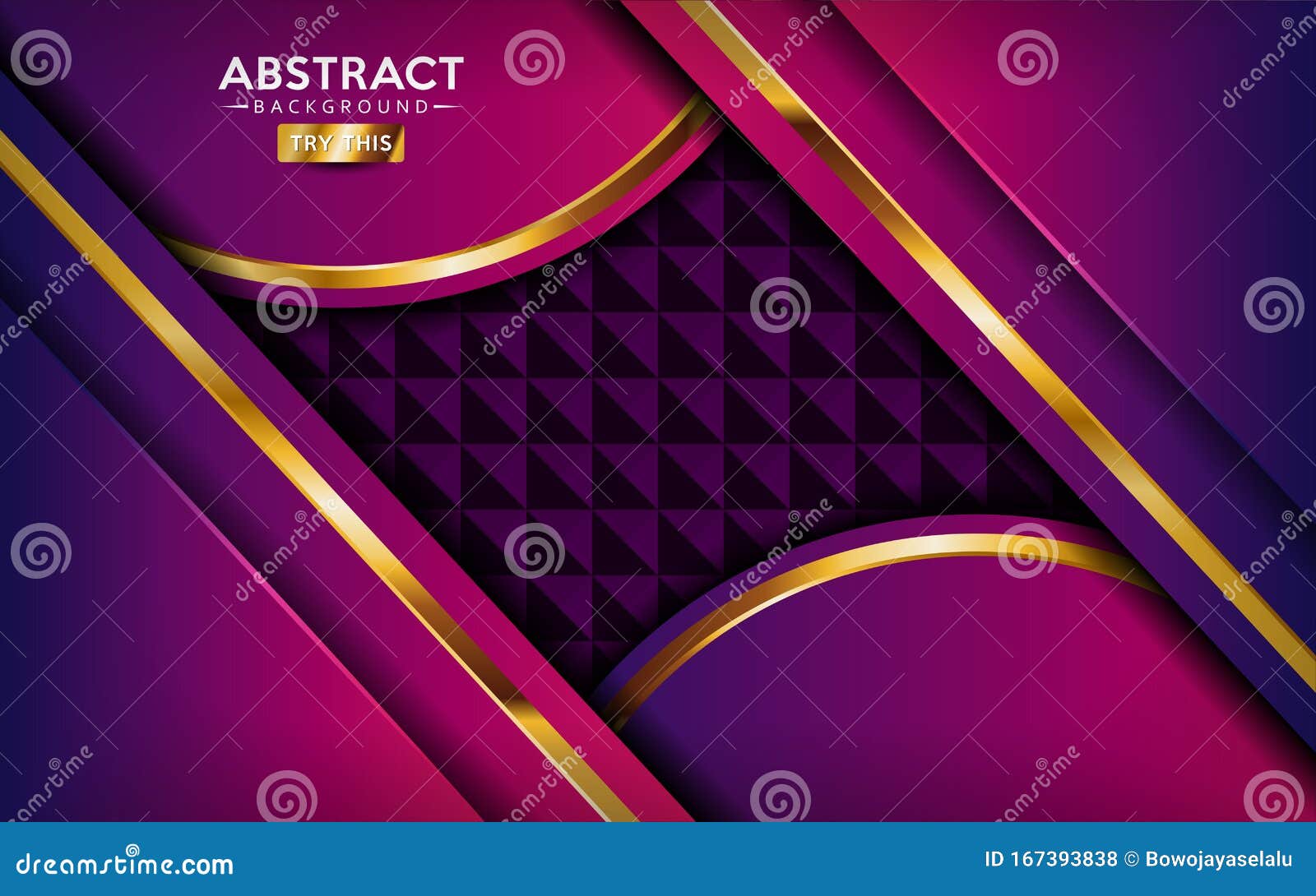 Modern Magenta Gradient Background with Golden Lines. Abstract ...