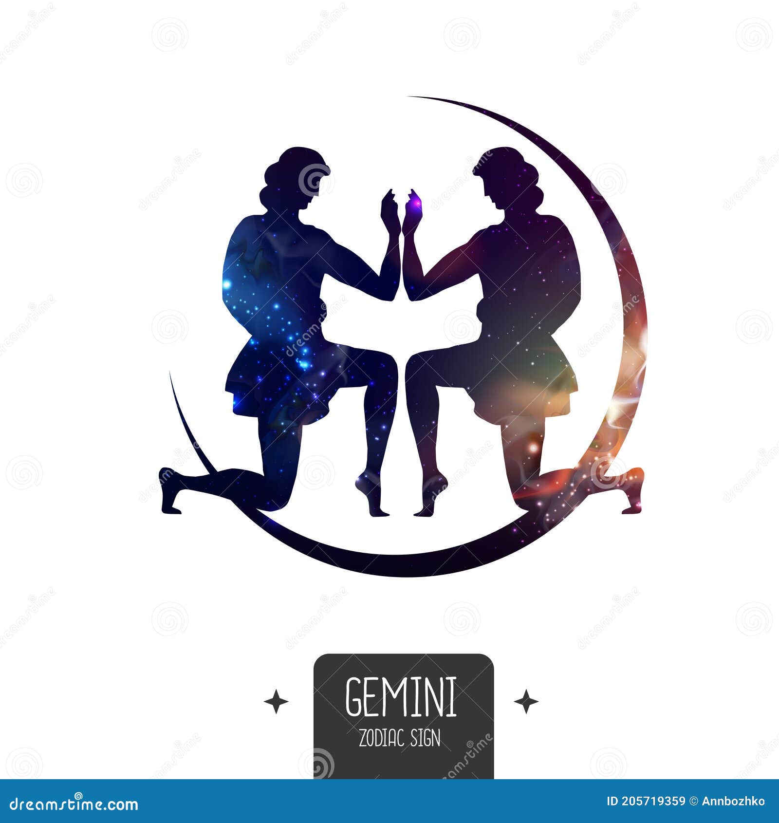 Modern Magic Witchcraft Card with Astrology Gemini Zodiac Sign. Gemini ...