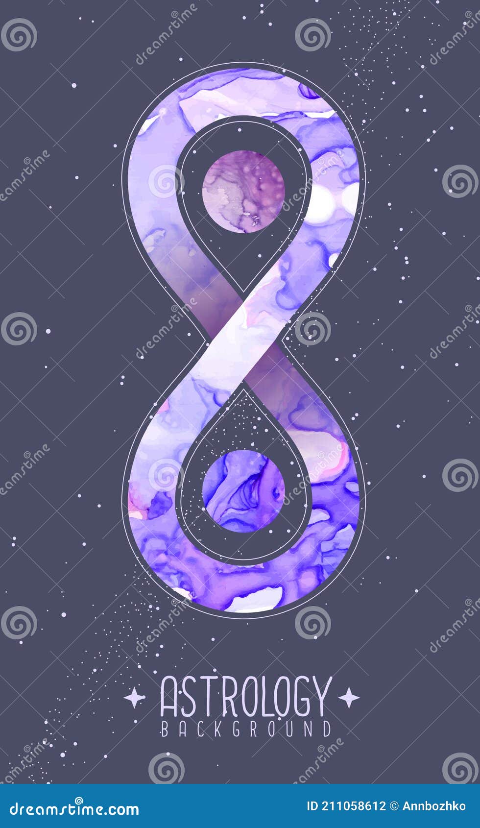 Modern Magic Witchcraft Card with Planets in Outer Space. Infinity ...