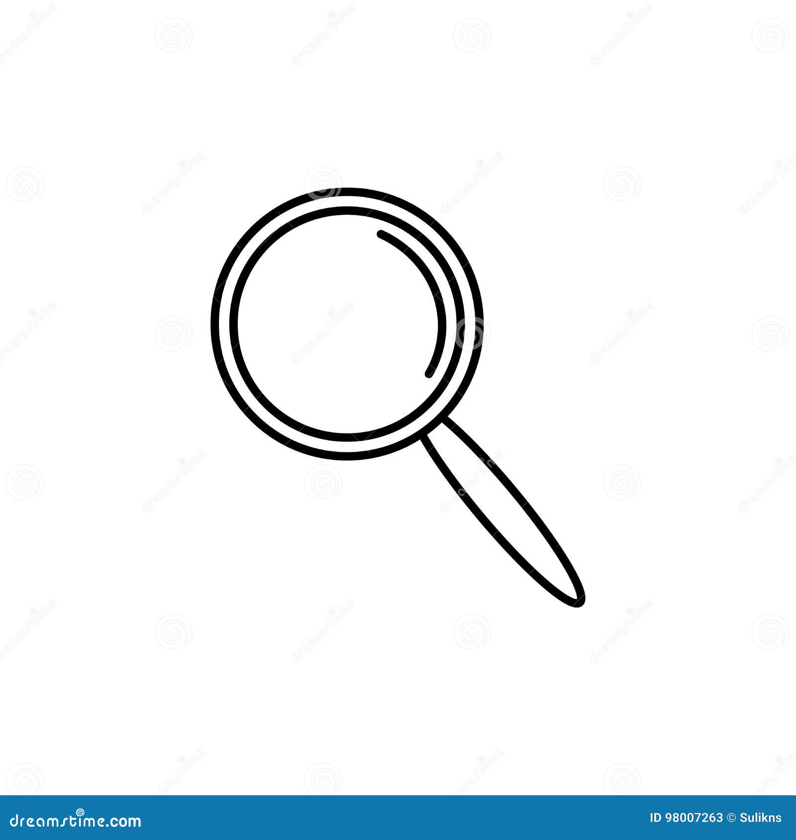 Modern Magnifier Linear Icon Stock Vector - Illustration of discovery ...