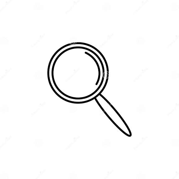 Modern Magnifier Linear Icon Stock Vector - Illustration of discovery ...