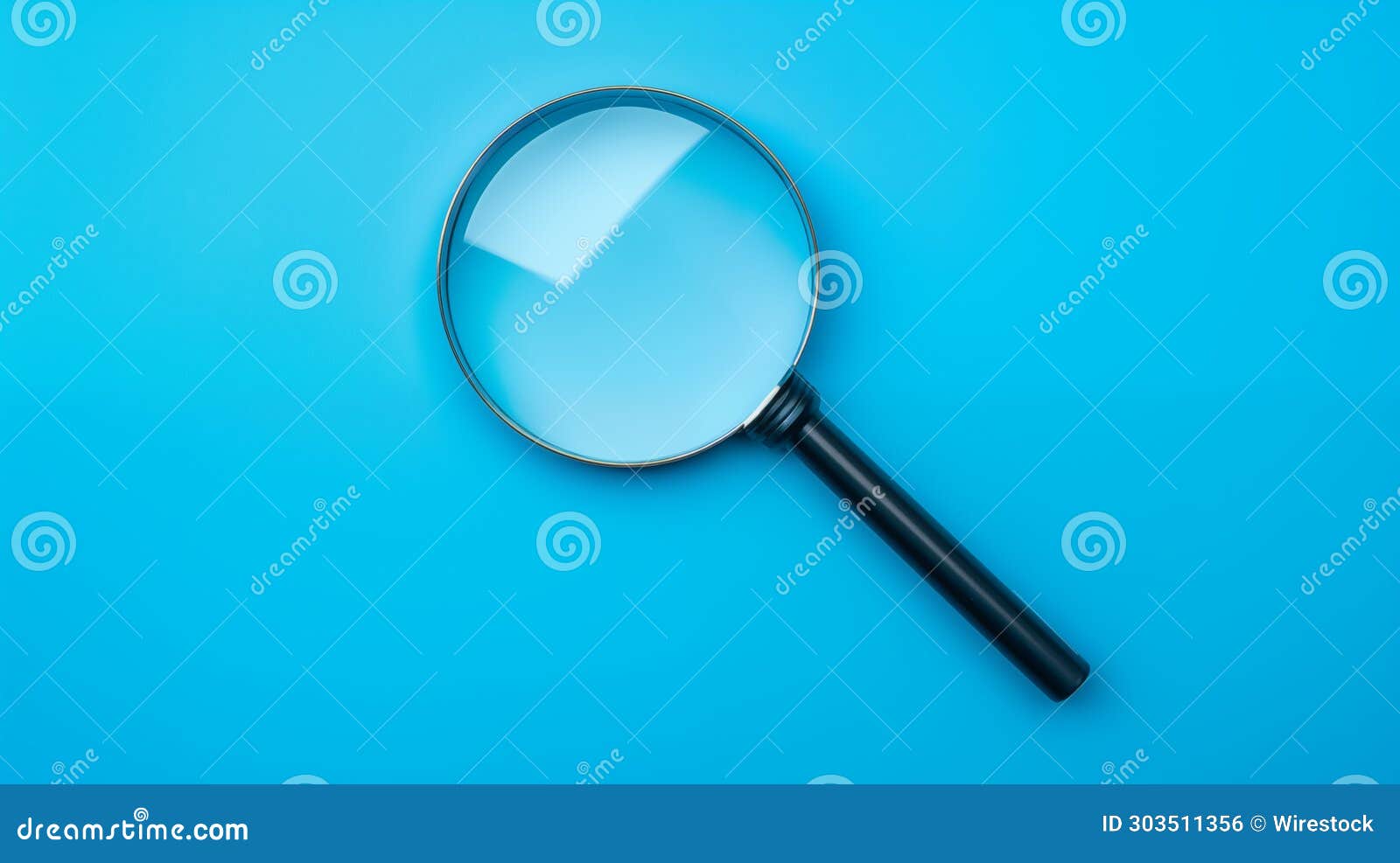 Modern Magnifying Glass on a Blue Background. AI Generated Stock Photo ...
