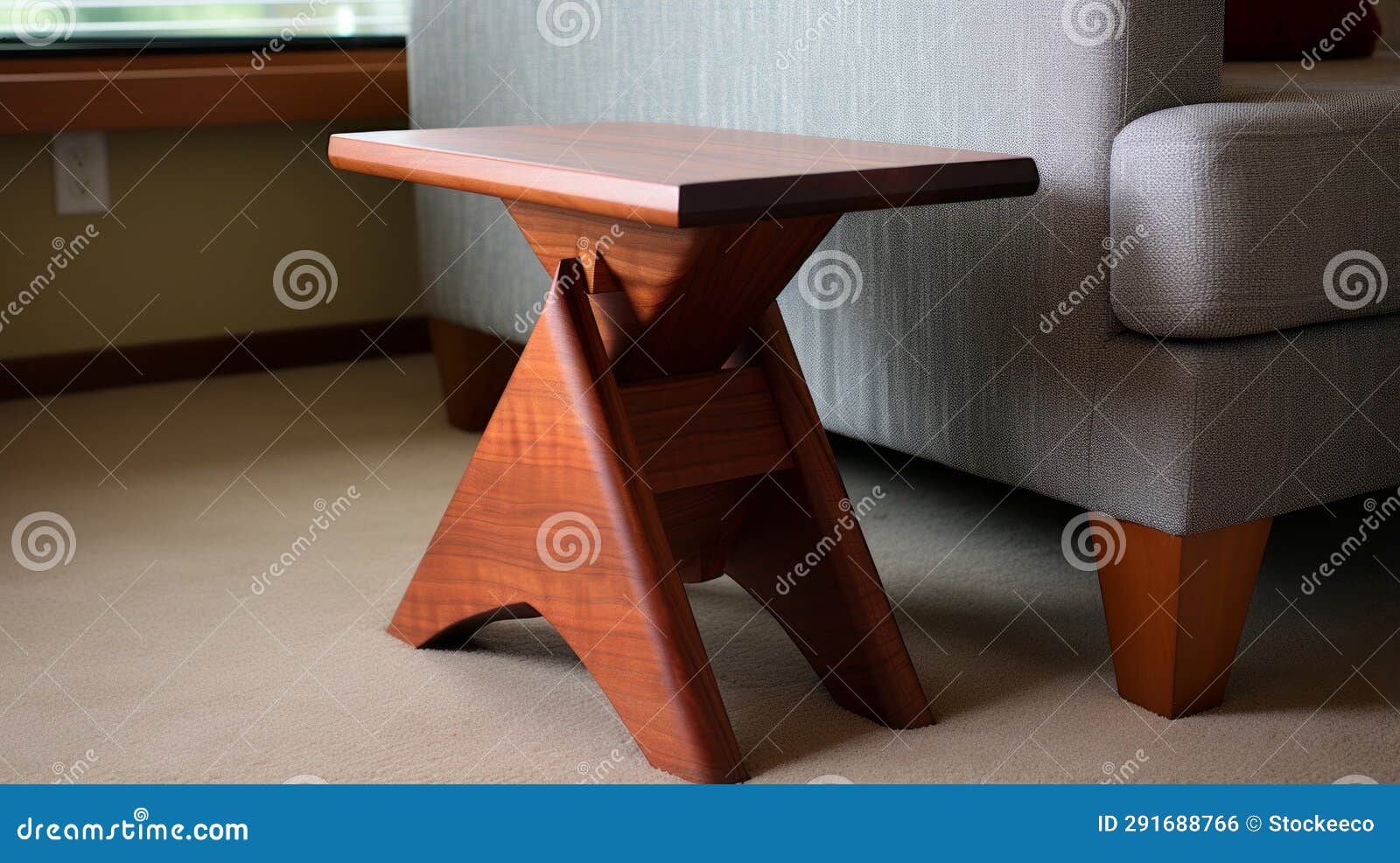 Modern Mahogany End Table with Unique Leg Design Stock Illustration ...