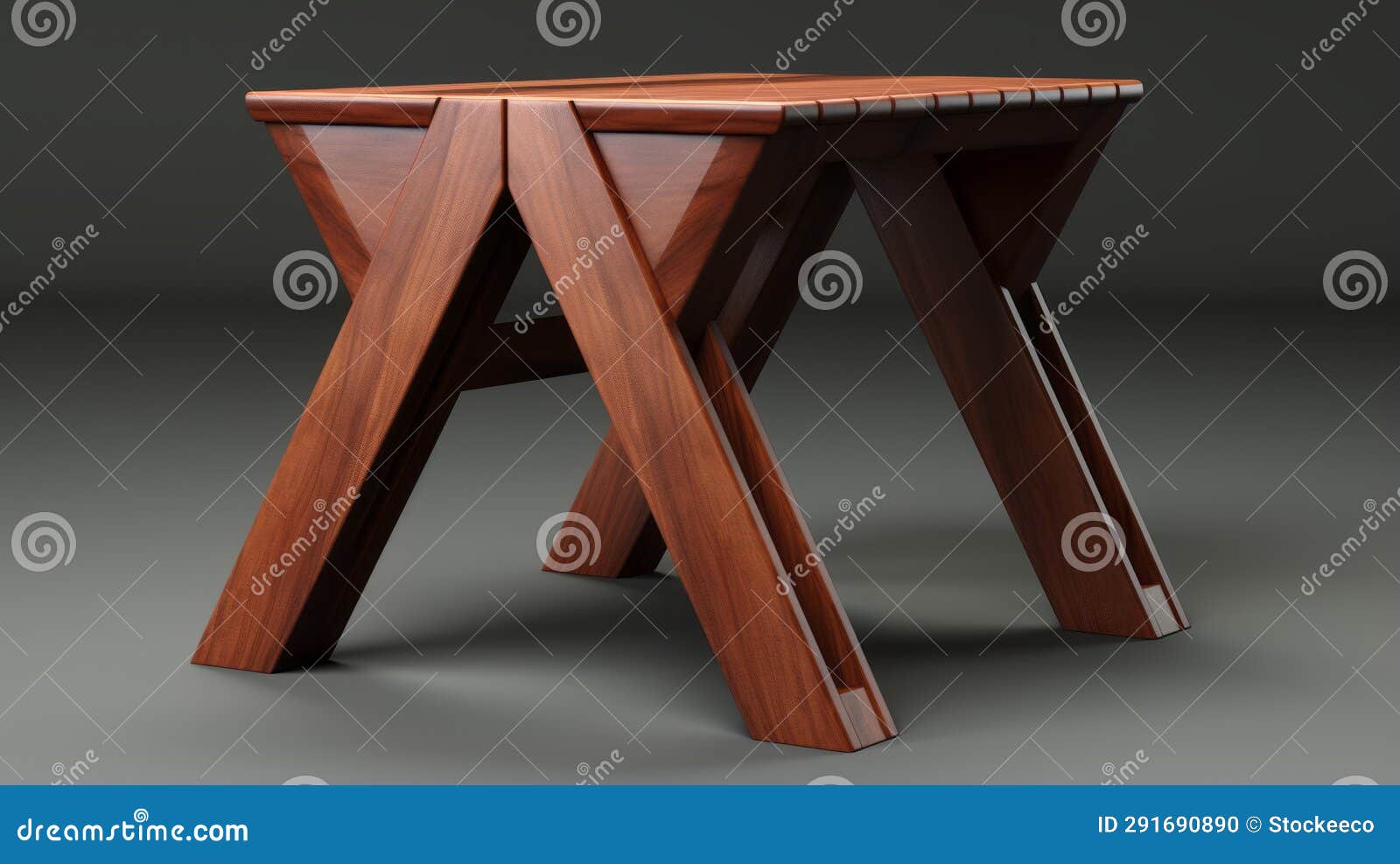 Modern Mahogany End Table with Unique Leg Design Stock Illustration ...