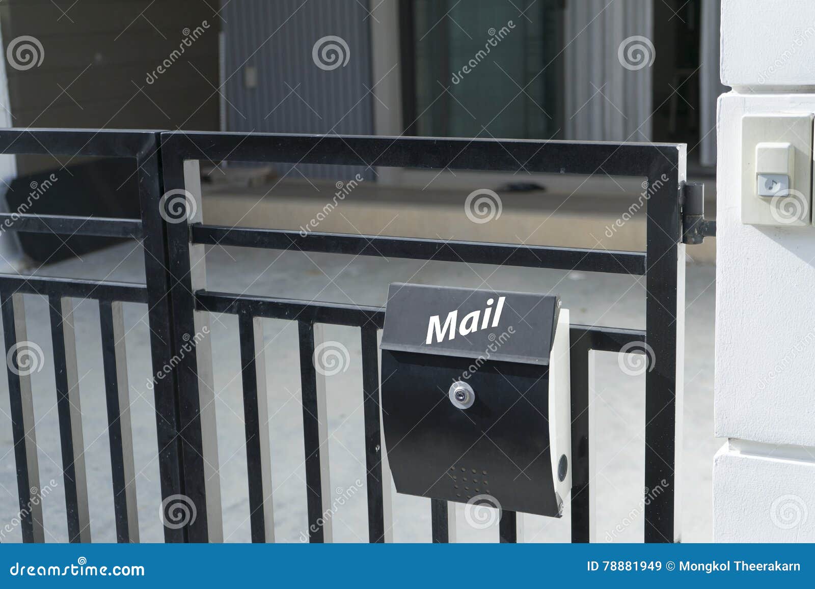Modern Mail Box on House Fence Stock Image - Image of letter, mail ...