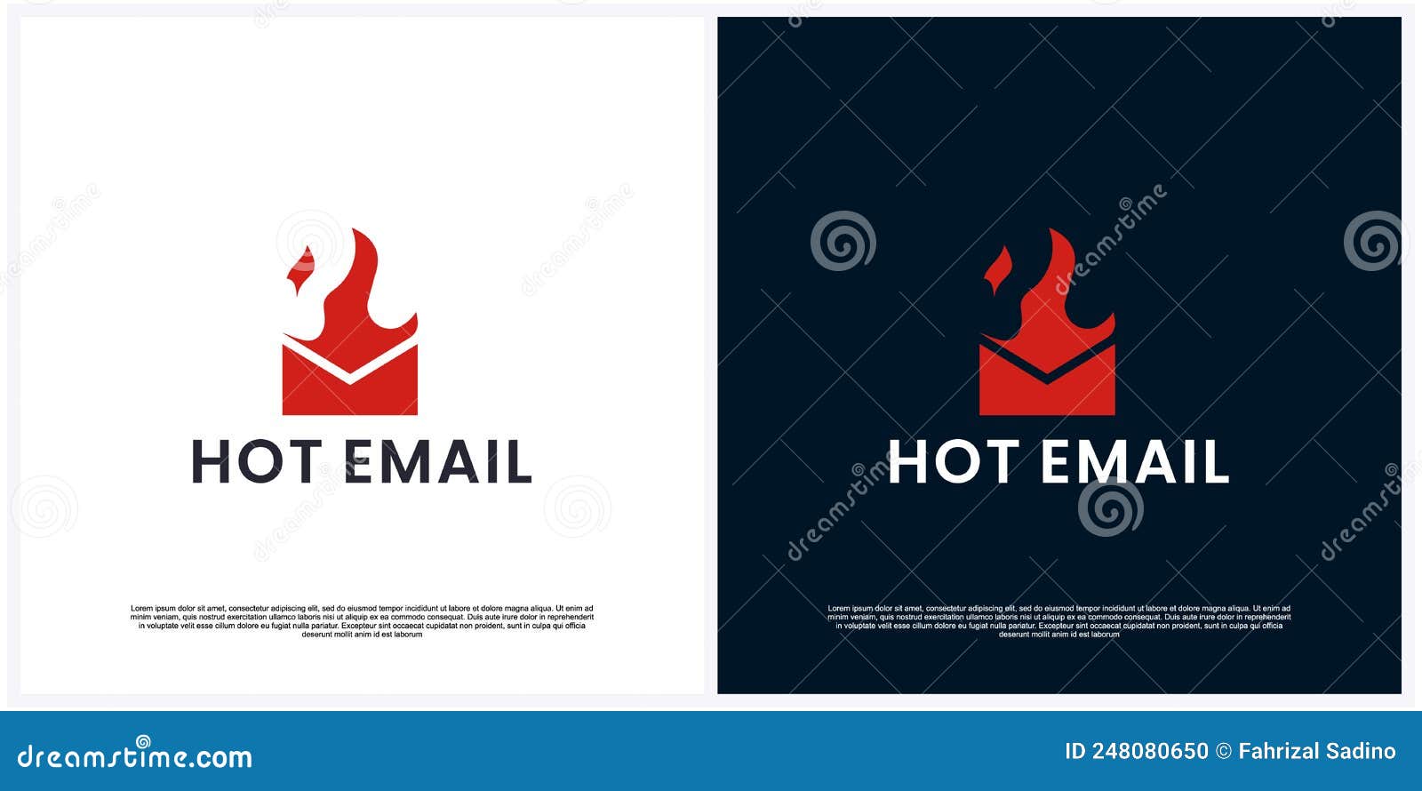 Modern Mail and Fire Logo Design Template Image Stock Illustration ...