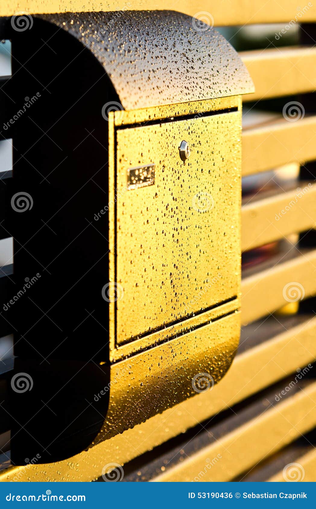 Modern mailbox stock photo. Image of property, outside - 53190436