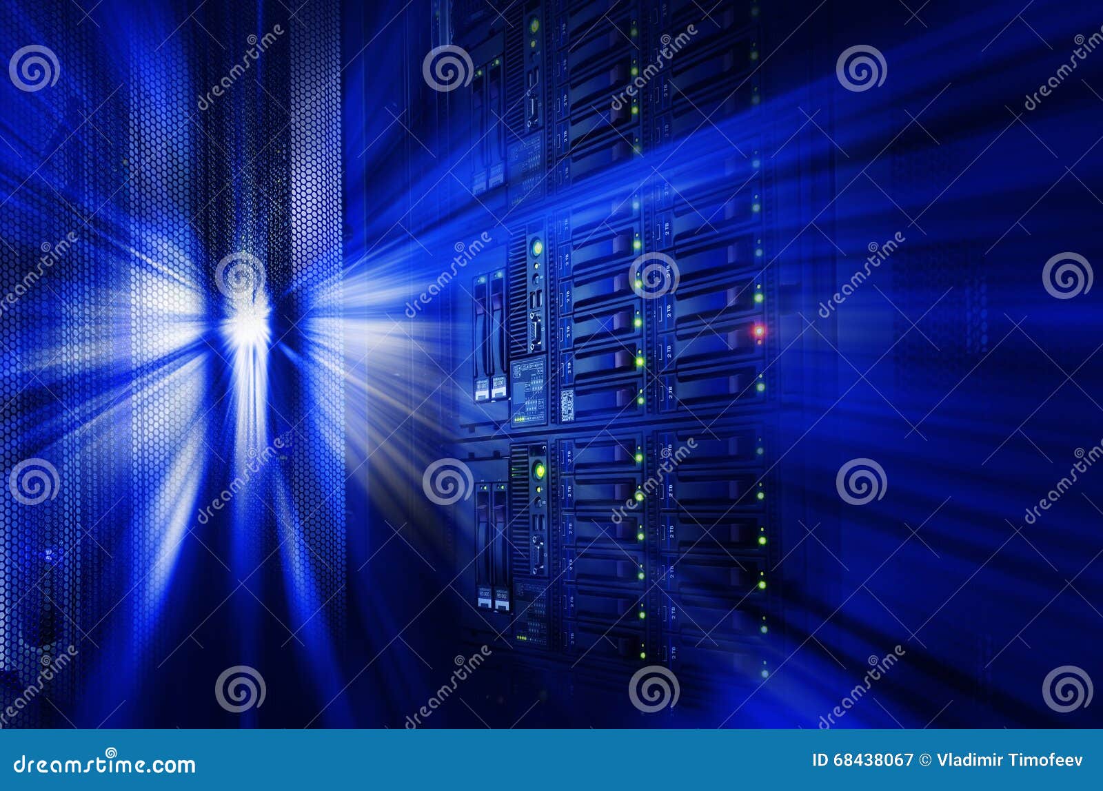 Modern Mainframe Disk Storage in the Data Center Motion Blur Stock ...