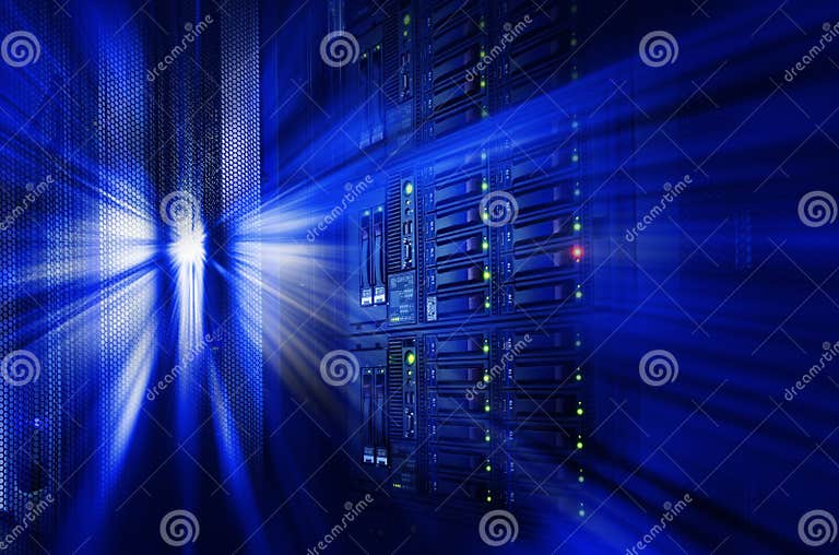 Modern Mainframe Disk Storage in the Data Center Motion Blur Stock ...