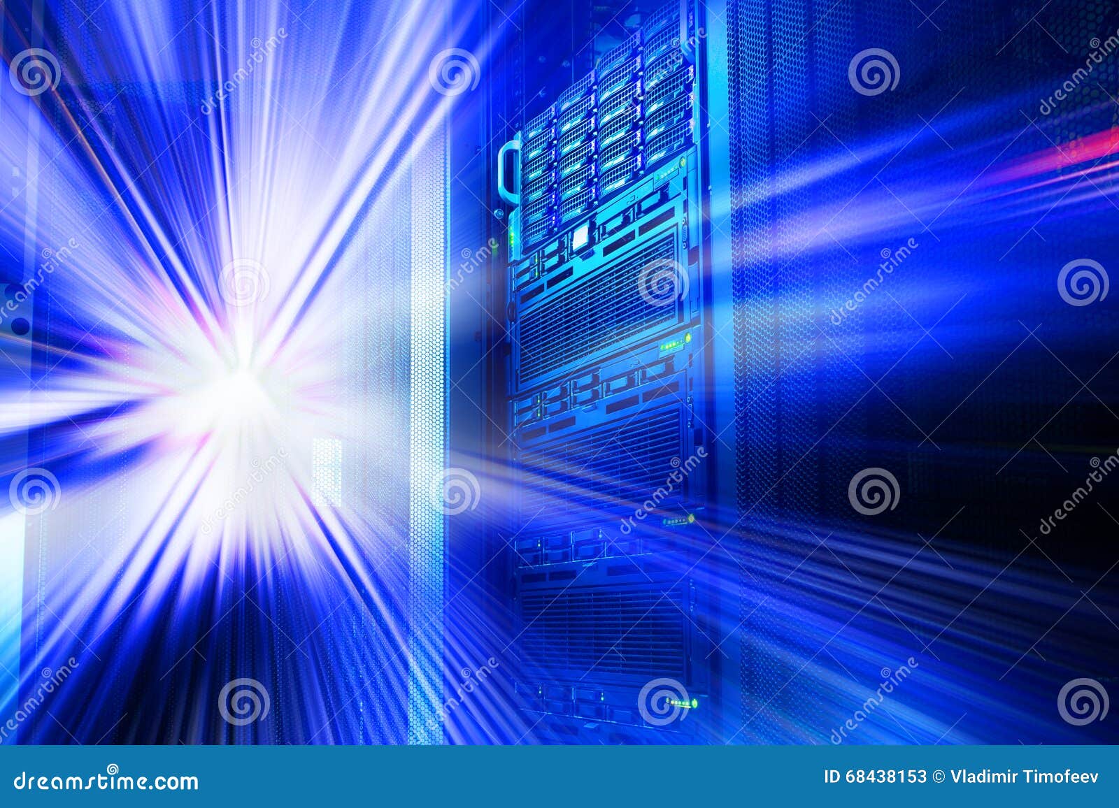 Modern Mainframe Disk Storage in the Data Center Motion Blur Tone Stock ...