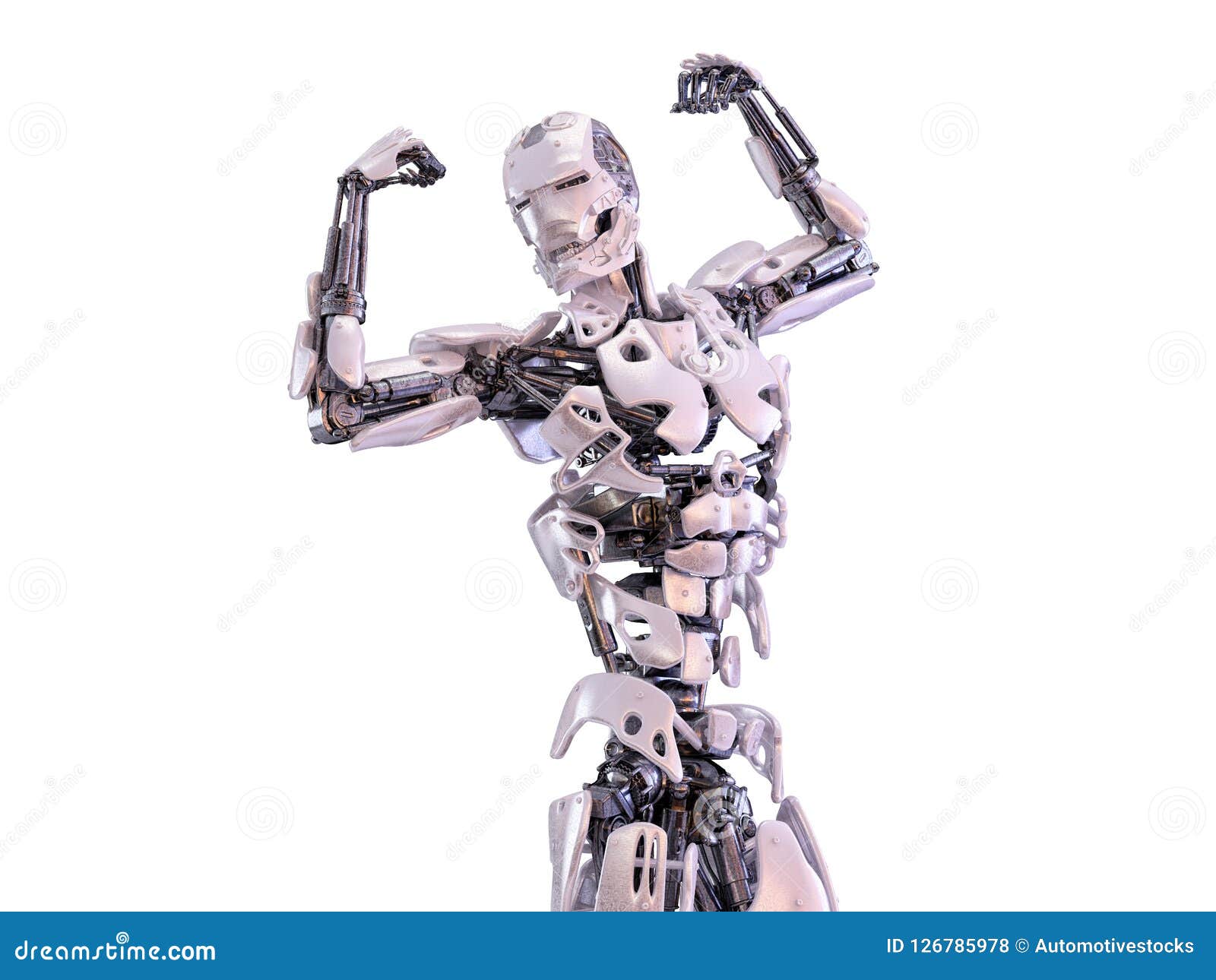 Modern Male Robot Showing Muscles. 3D Illustration Stock Illustration ... Modern Male Robot Showing Muscles. 3D Illustration Stock Illustration ...