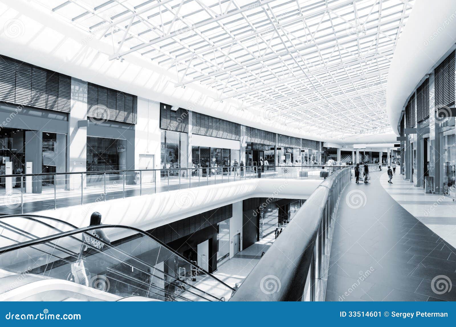 Modern mall stock image. Image of blue, retail, commercial - 33514601
