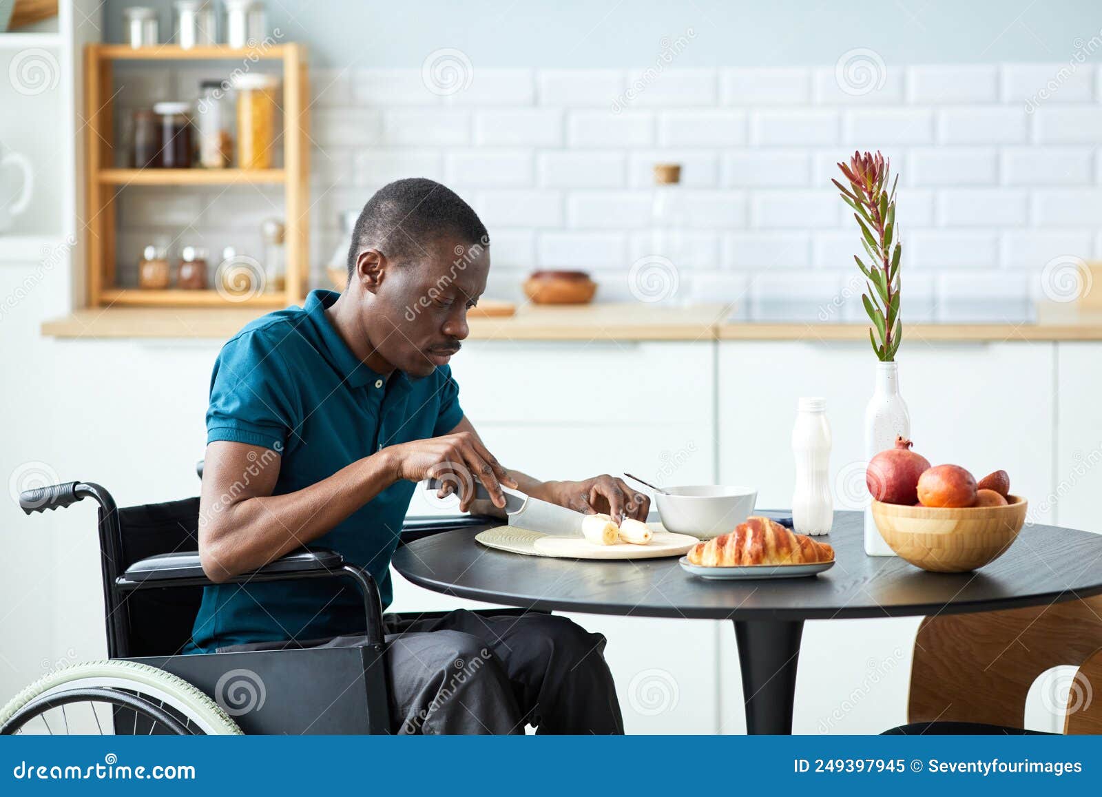 Modern Man with Disability Making Breakfast Stock Image - Image of ... Modern Man with Disability Making Breakfast Stock Image - Image of ...