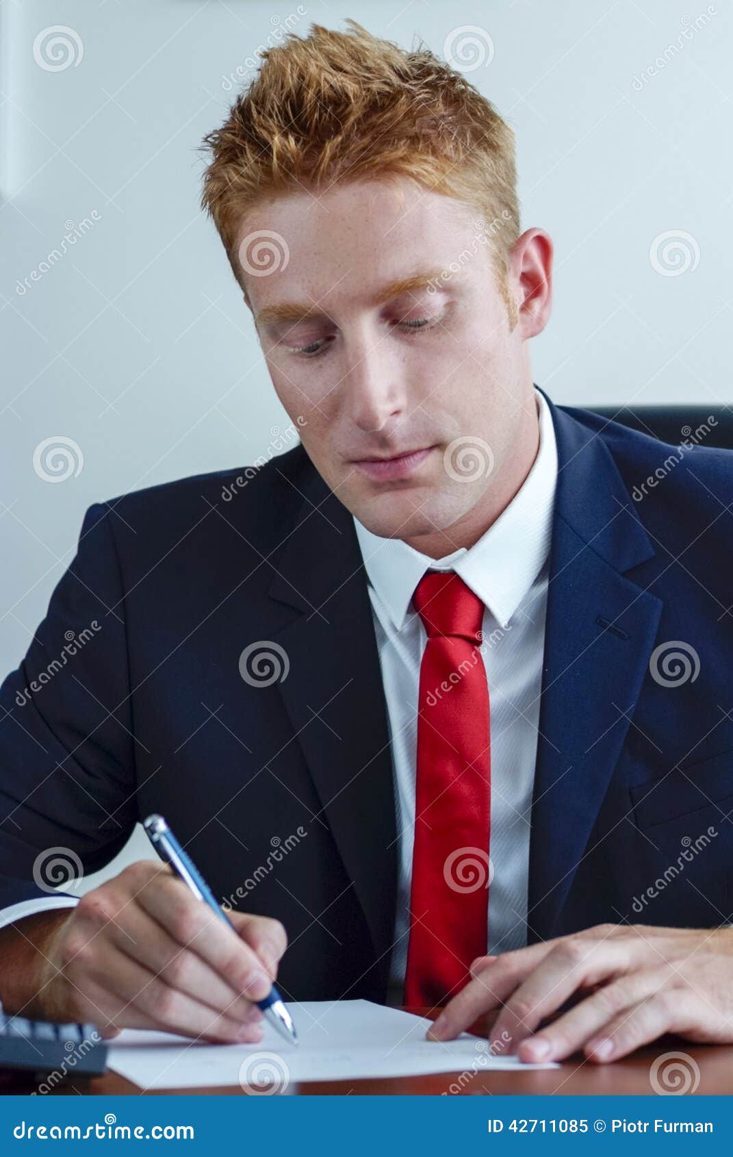Modern Manager Businessman Signing Contract Stock Image - Image of ...