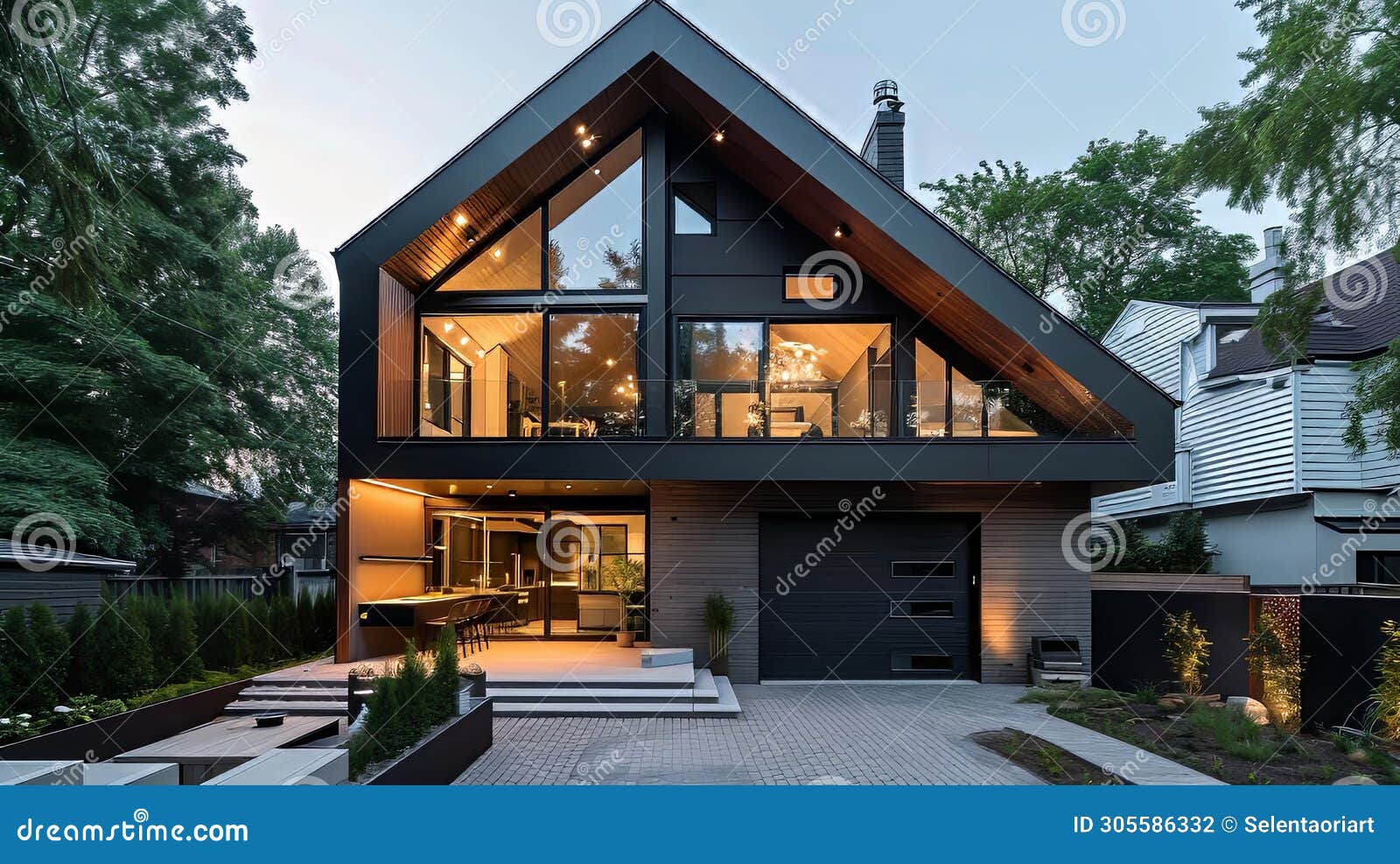 Modern Mansard Style stock illustration. Illustration of apartment ...