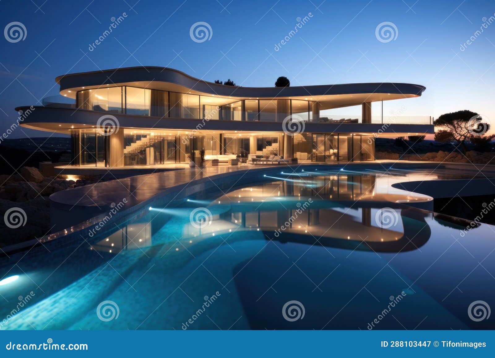 Modern Mansion Vector Illustration | CartoonDealer.com #179398504