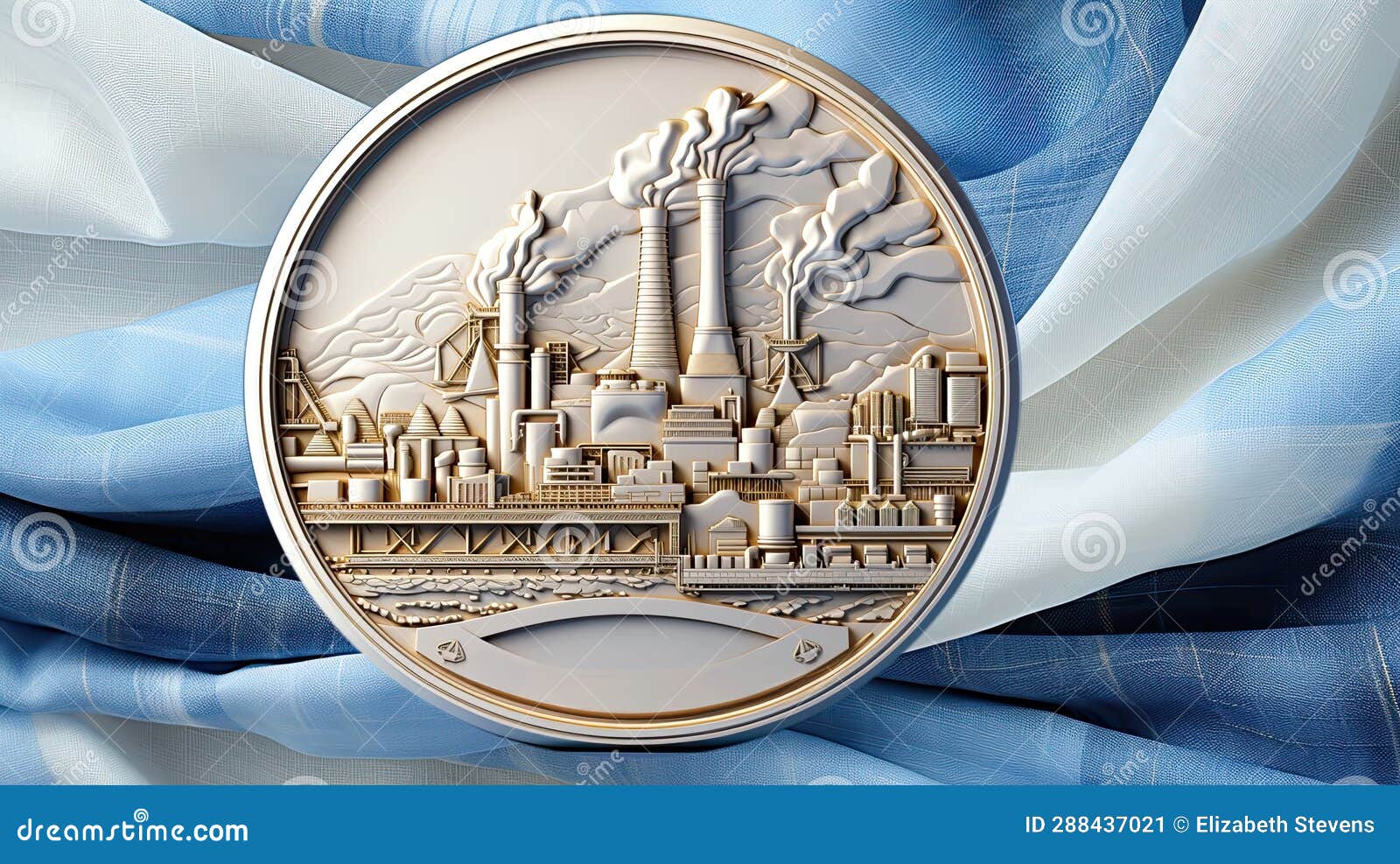 A Modern Manufacturing Complex Cast in Metal Stock Illustration ...