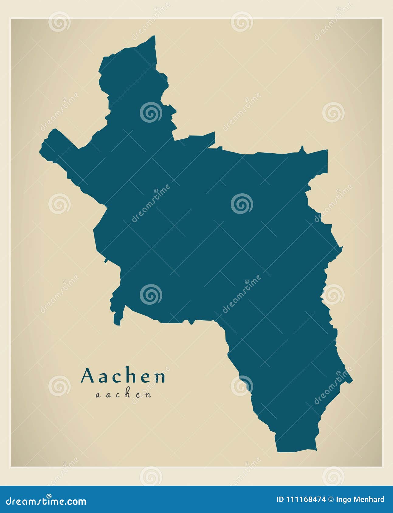 Modern Map - Aachen City of Germany DE Stock Vector - Illustration of ...
