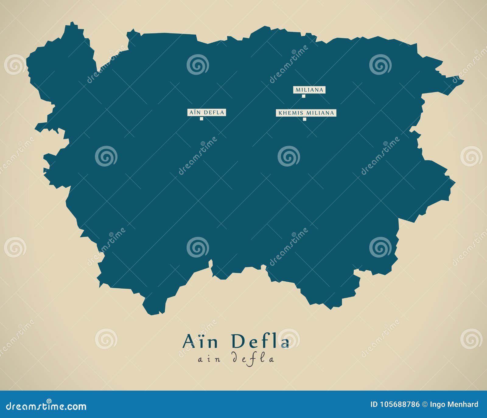 Modern Map - Ain Defla DZ stock illustration. Illustration of ...