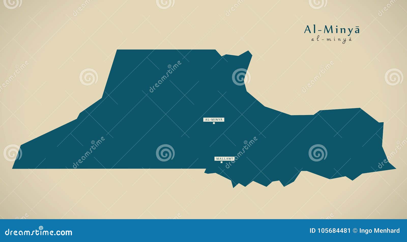 Modern Map - Al Minya EG stock illustration. Illustration of egypt ...