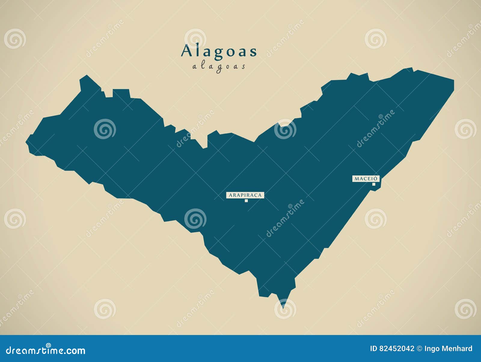 Modern Map - Alagoas BR Brazil Stock Illustration - Illustration of ...