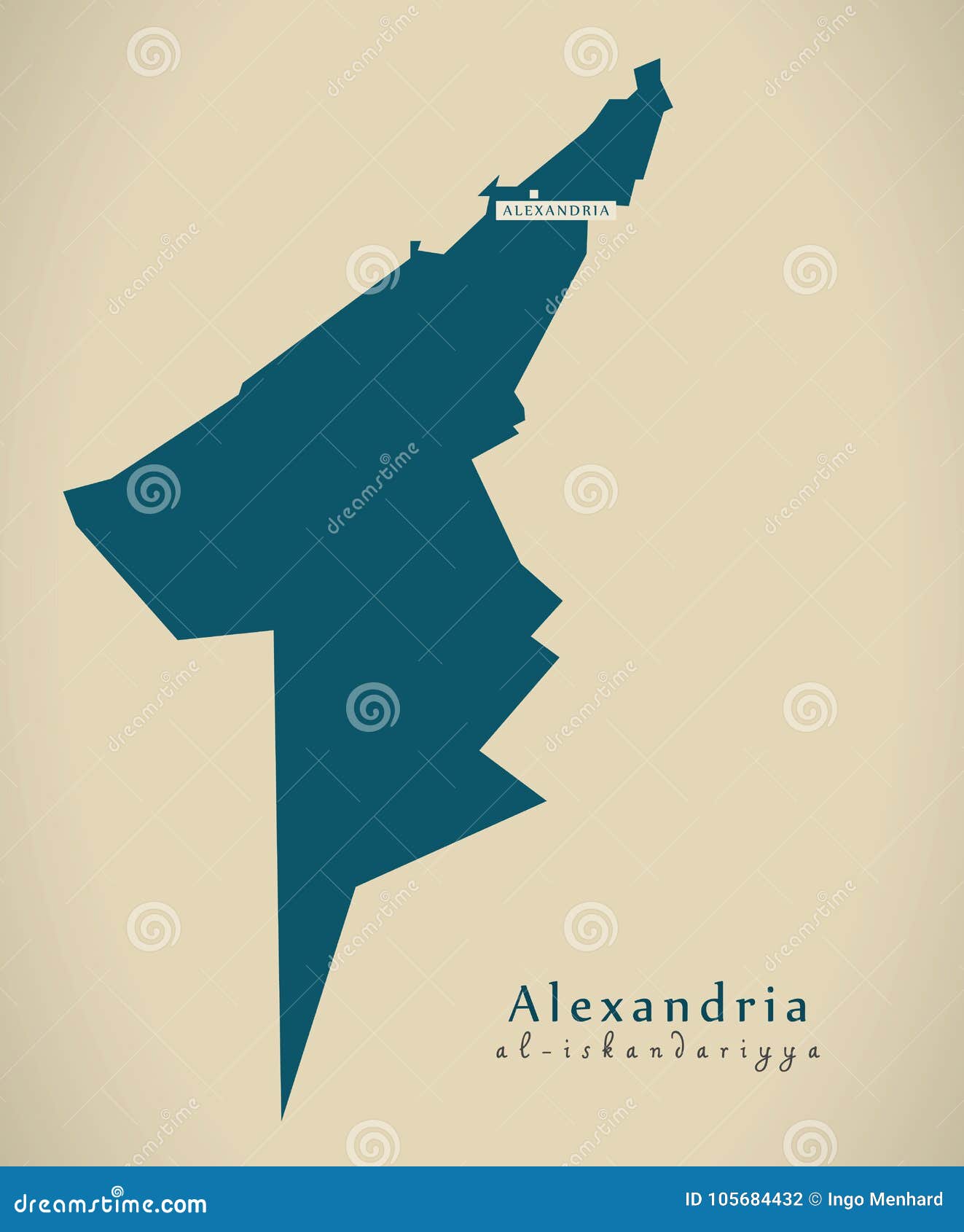 Modern Map - Alexandria EG stock illustration. Illustration of federal ...