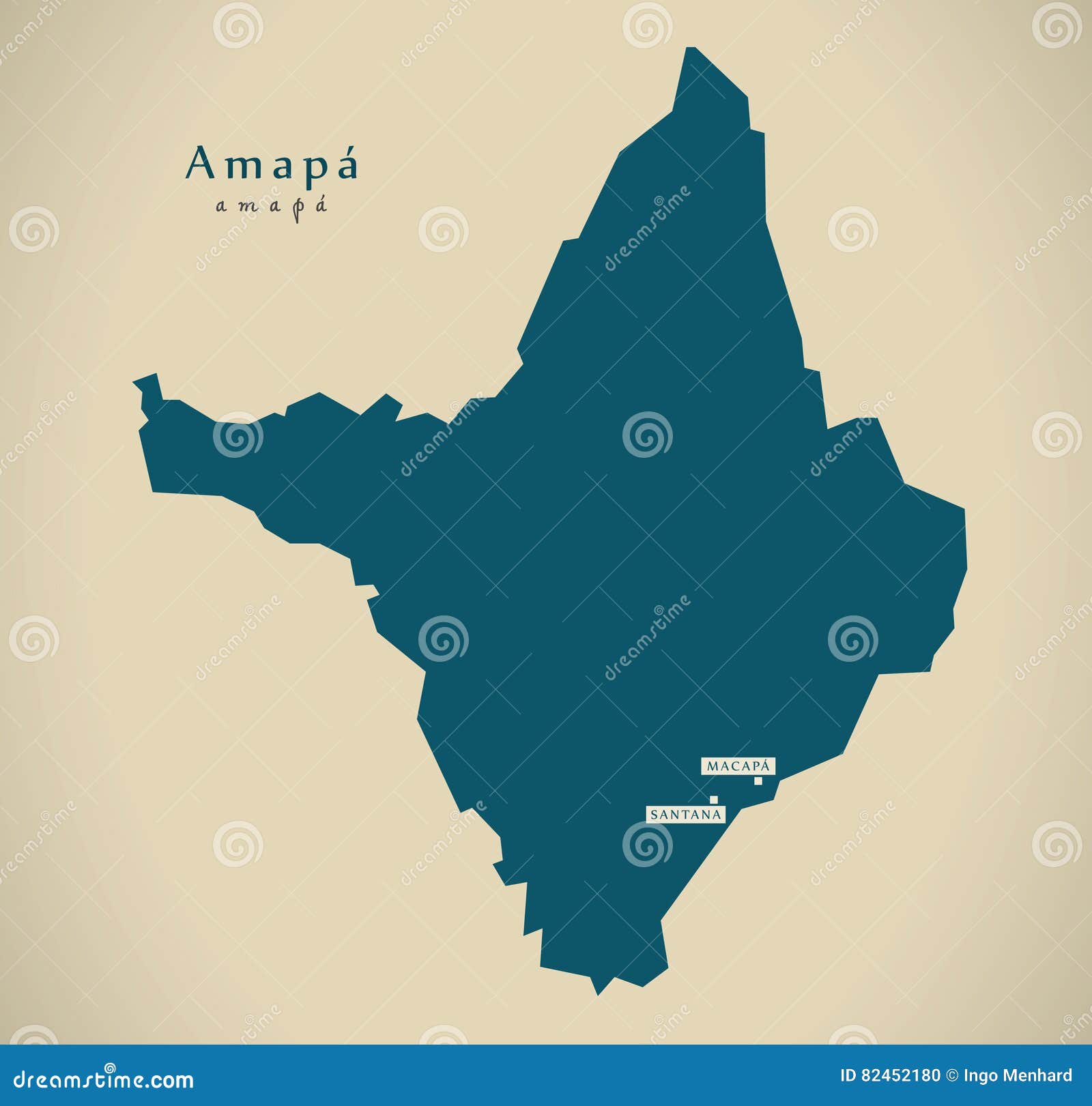 Amapa Administrative And Political Map With Flag Vector Illustration ...