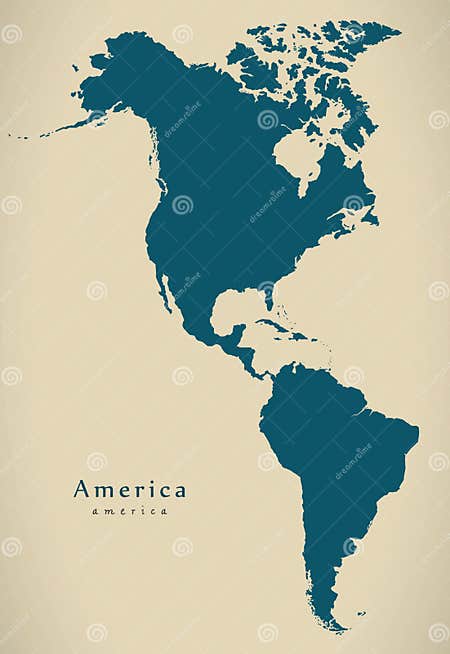 Modern Map - America Complete Map Stock Illustration - Illustration of ...