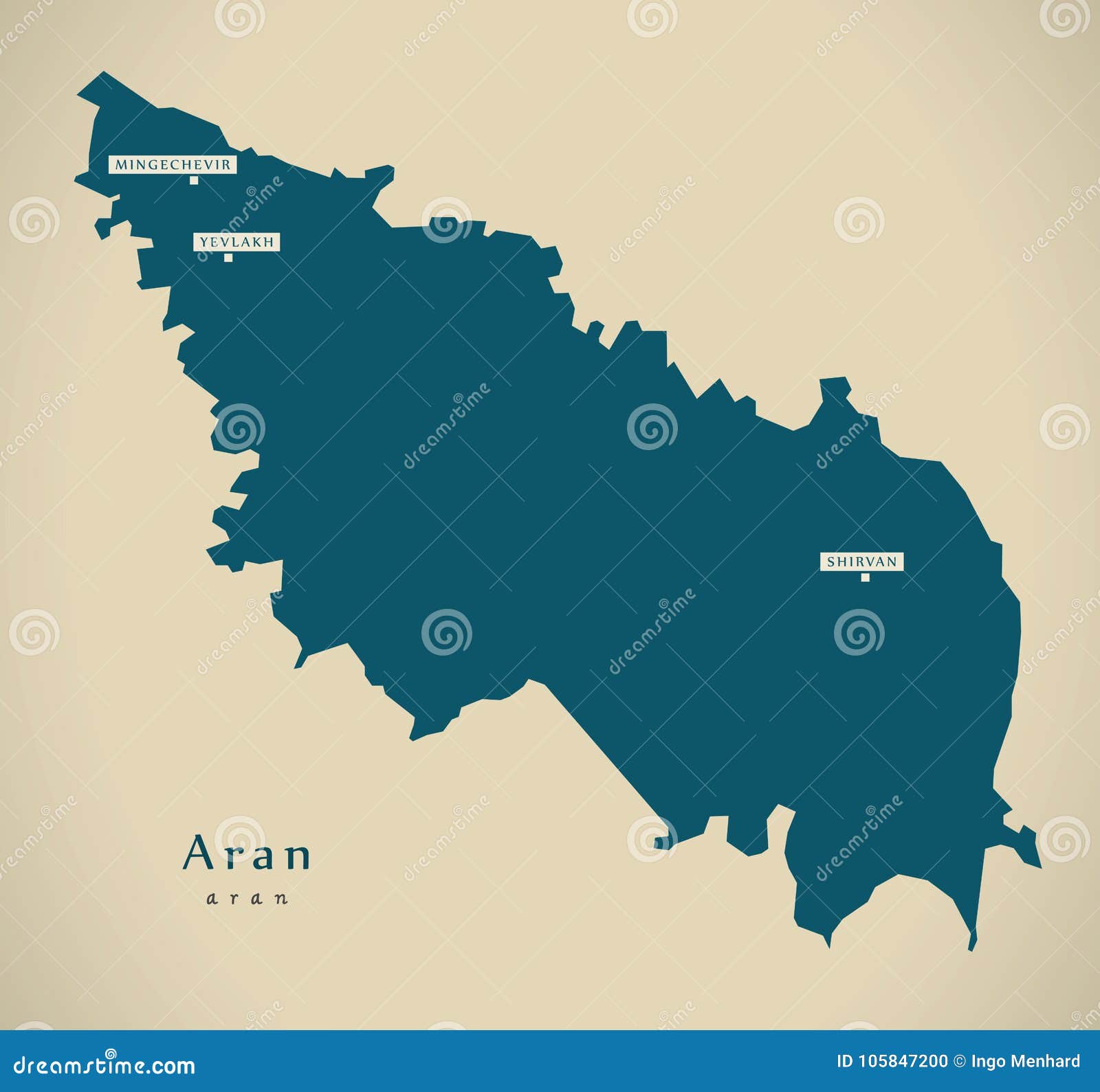 Modern Map - Aran AZ stock illustration. Illustration of provinces ...