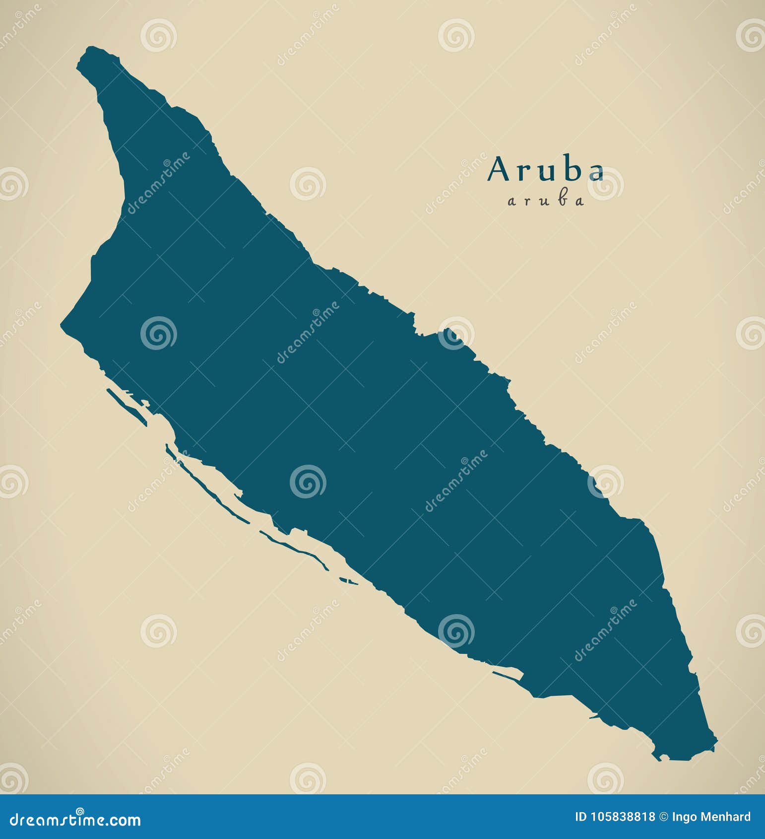 Modern Map - Aruba AW stock illustration. Illustration of illustrations ...