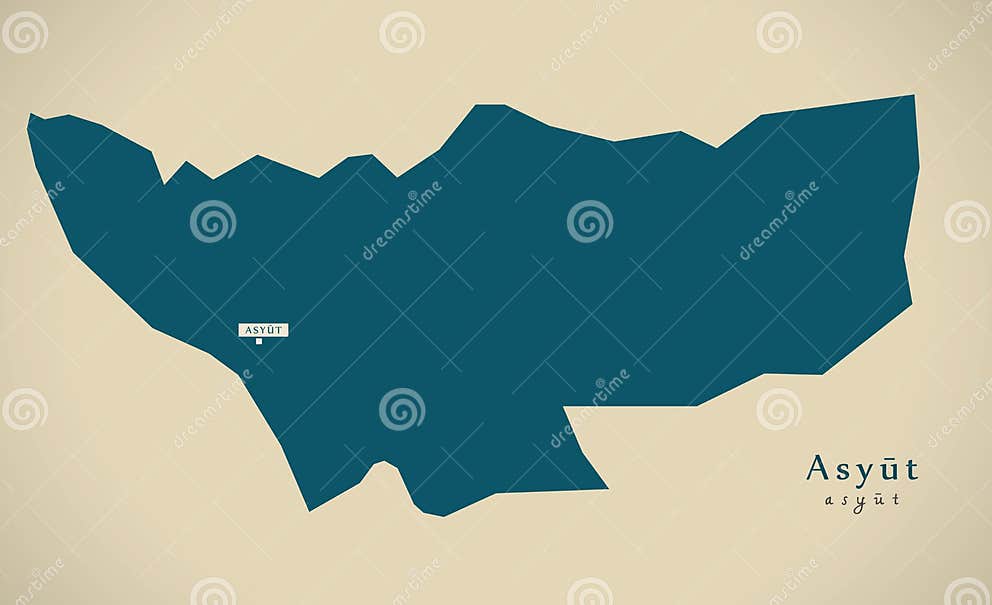 Modern Map - Asyut EG stock illustration. Illustration of mapping - 105684510