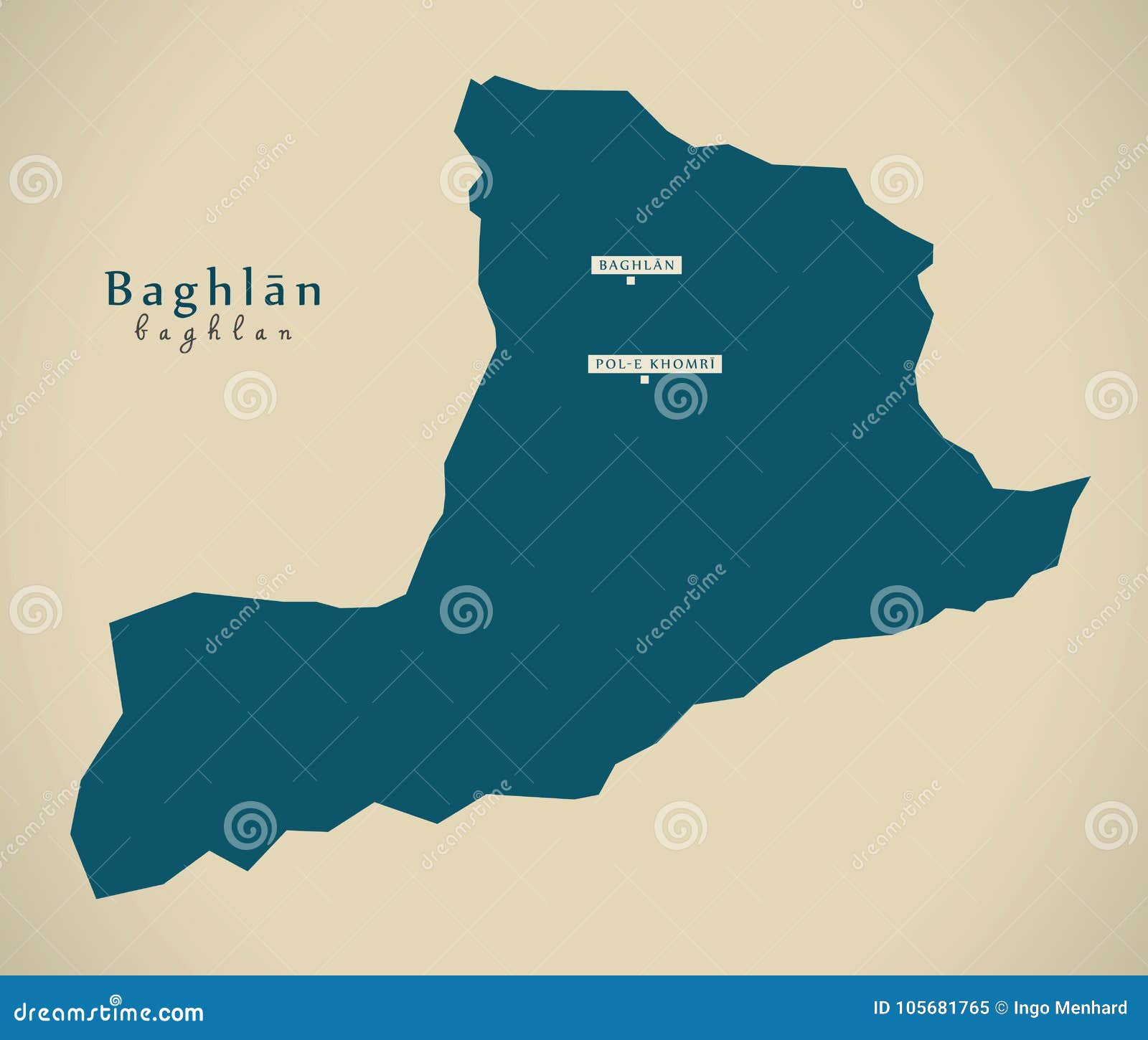 Baghlan State And Regions Map Highlighted On Afghanistan Map Cartoon ...