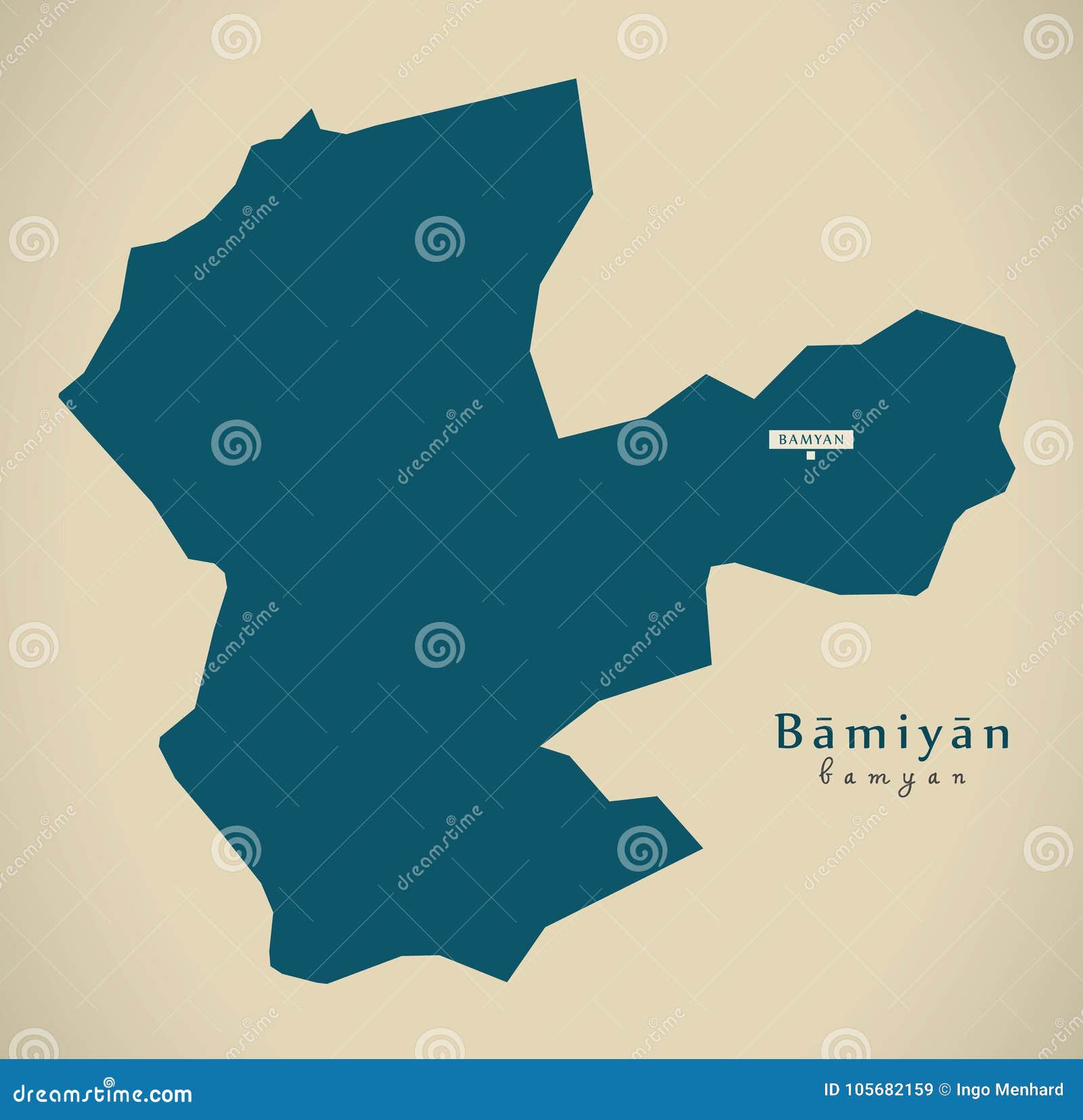 Modern Map - Bamiyan AF stock illustration. Illustration of country ...
