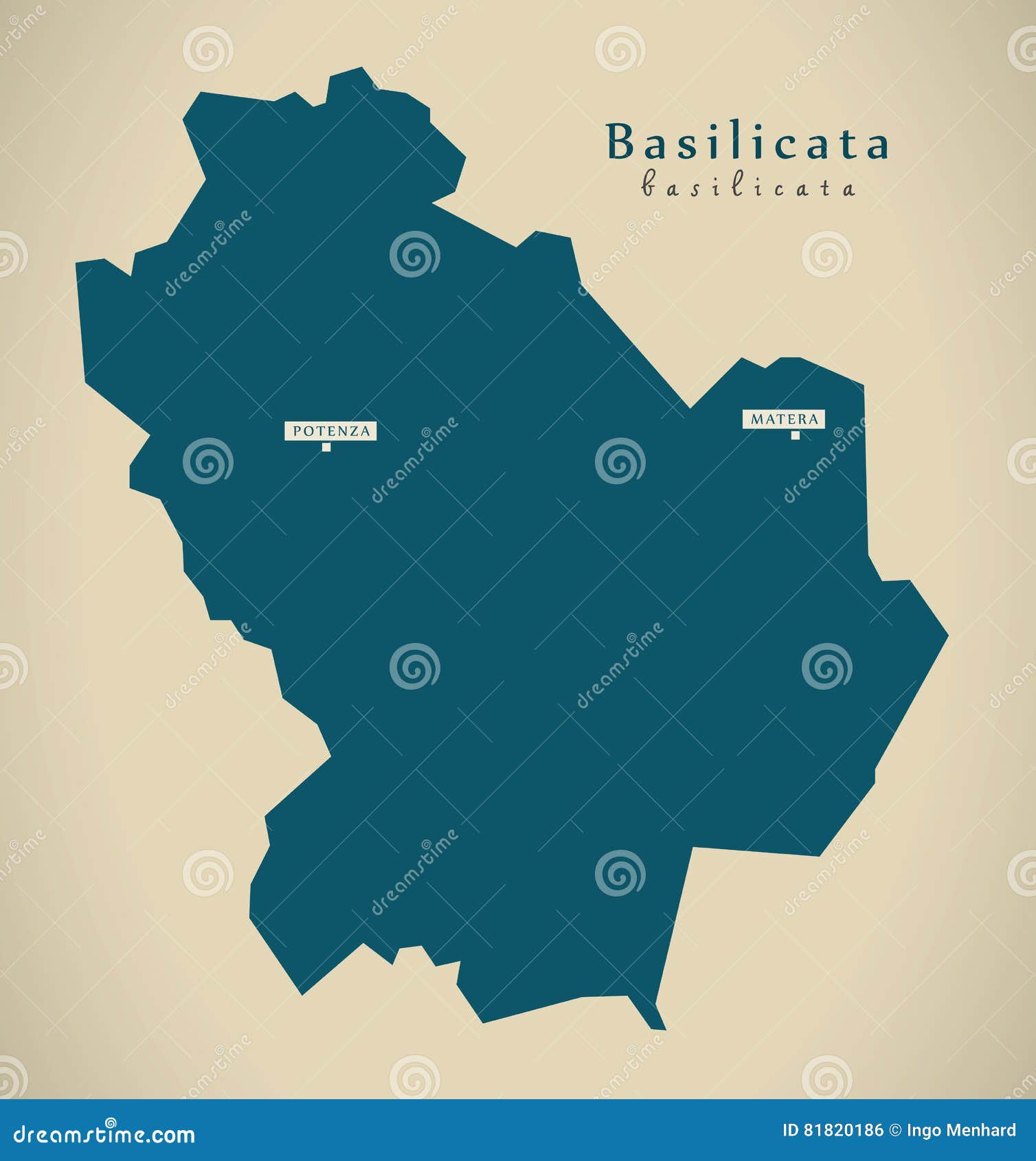 Modern Map - Basilicata it Italy Stock Illustration - Illustration of ...