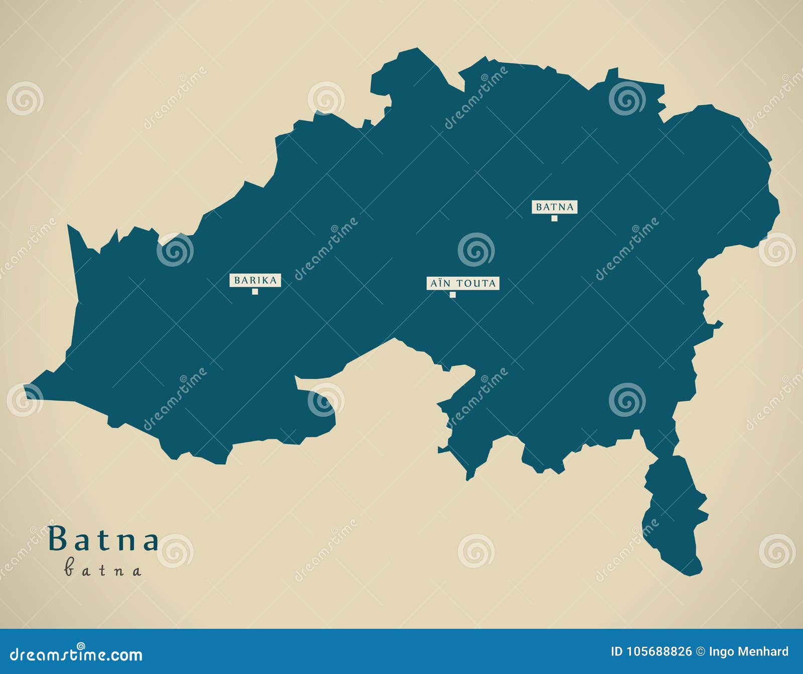 Modern Map - Batna BZ stock illustration. Illustration of division ...