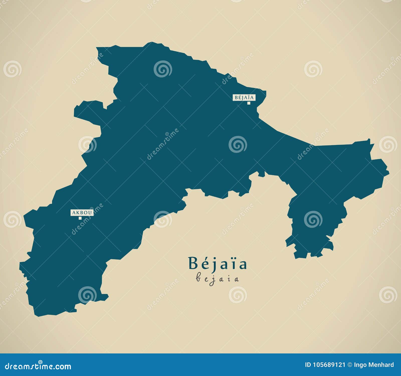 Modern Map - Bejaia DZ stock illustration. Illustration of design ...