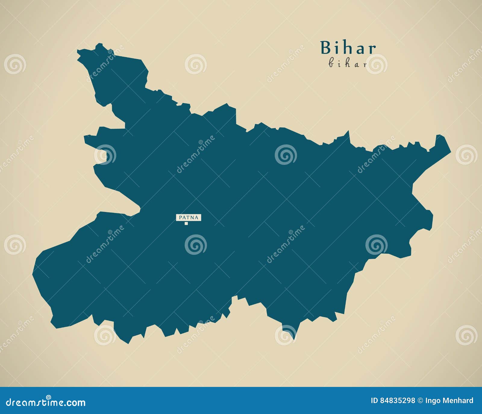 Modern Map - Bihar in India Federal State Illustration Stock ...