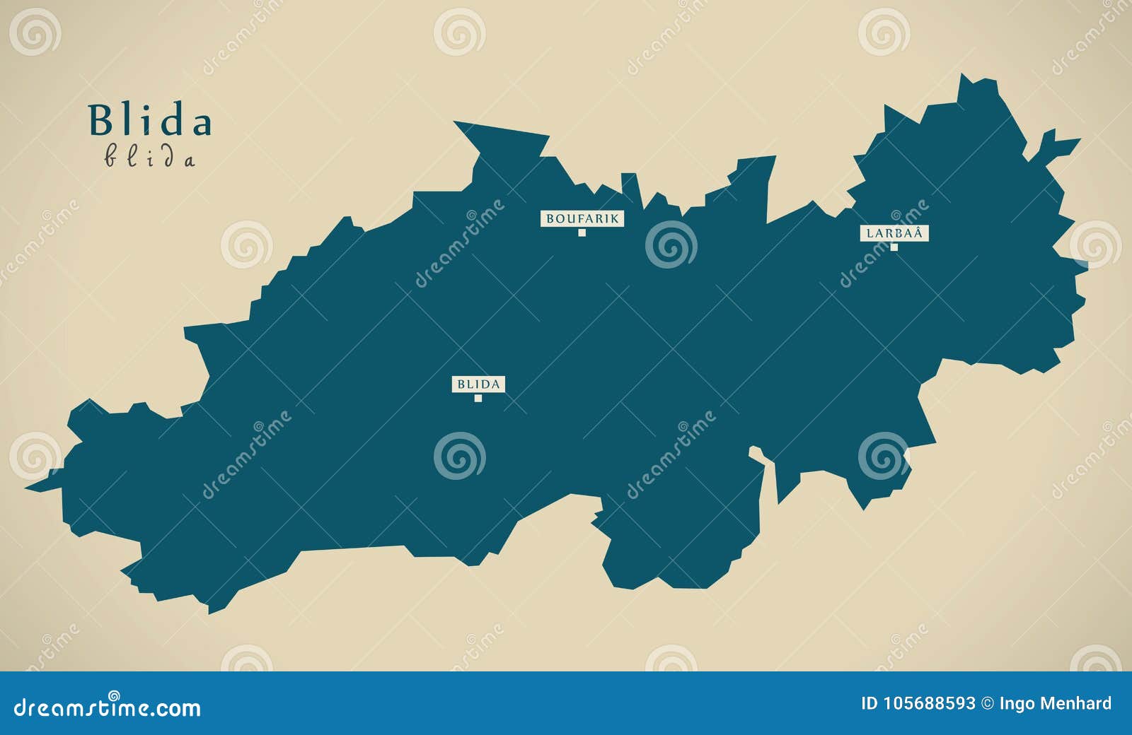 Modern Map - Blida DZ stock illustration. Illustration of boufarik ...