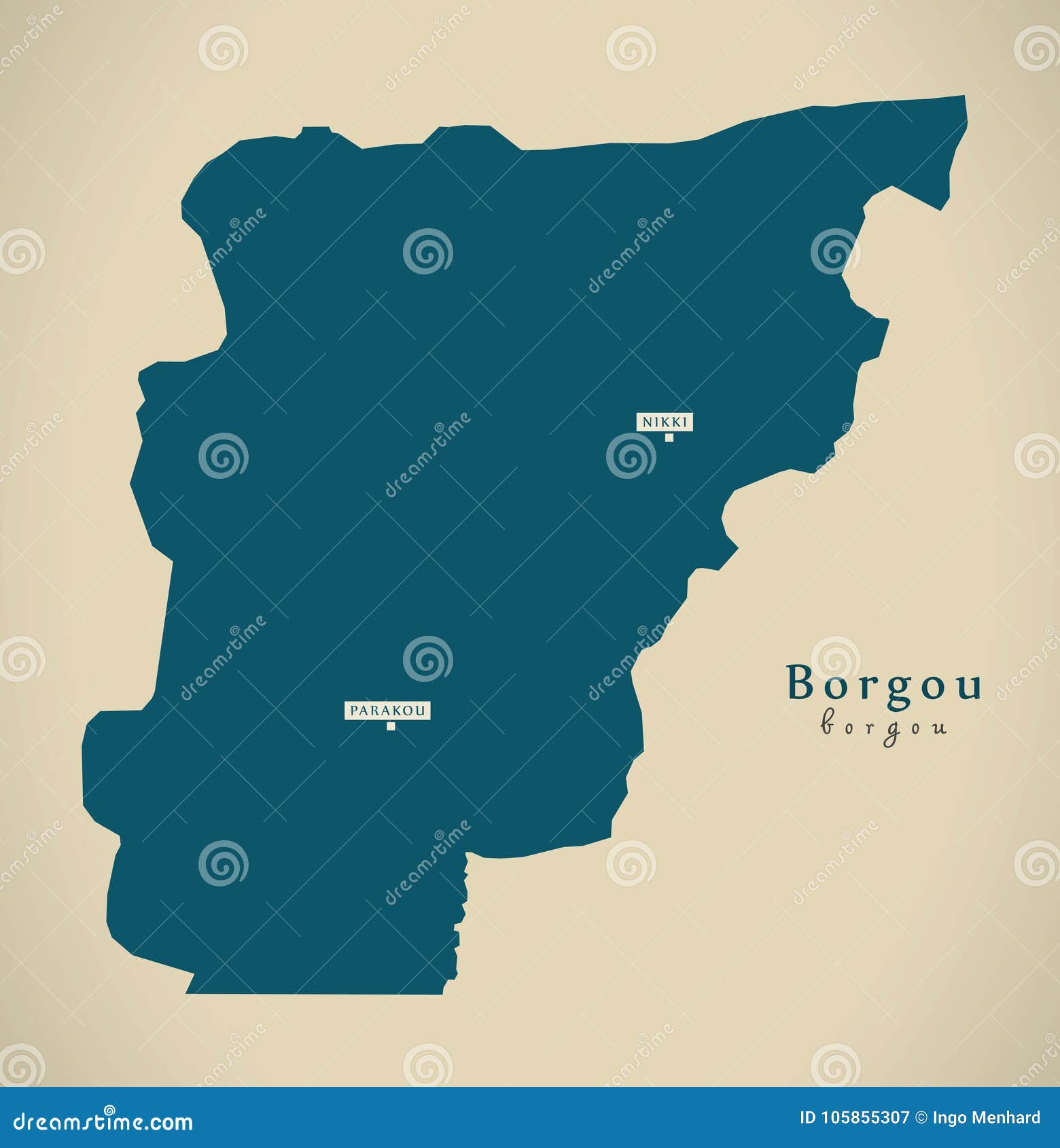 Modern Map - Borgou BJ stock illustration. Illustration of region ...